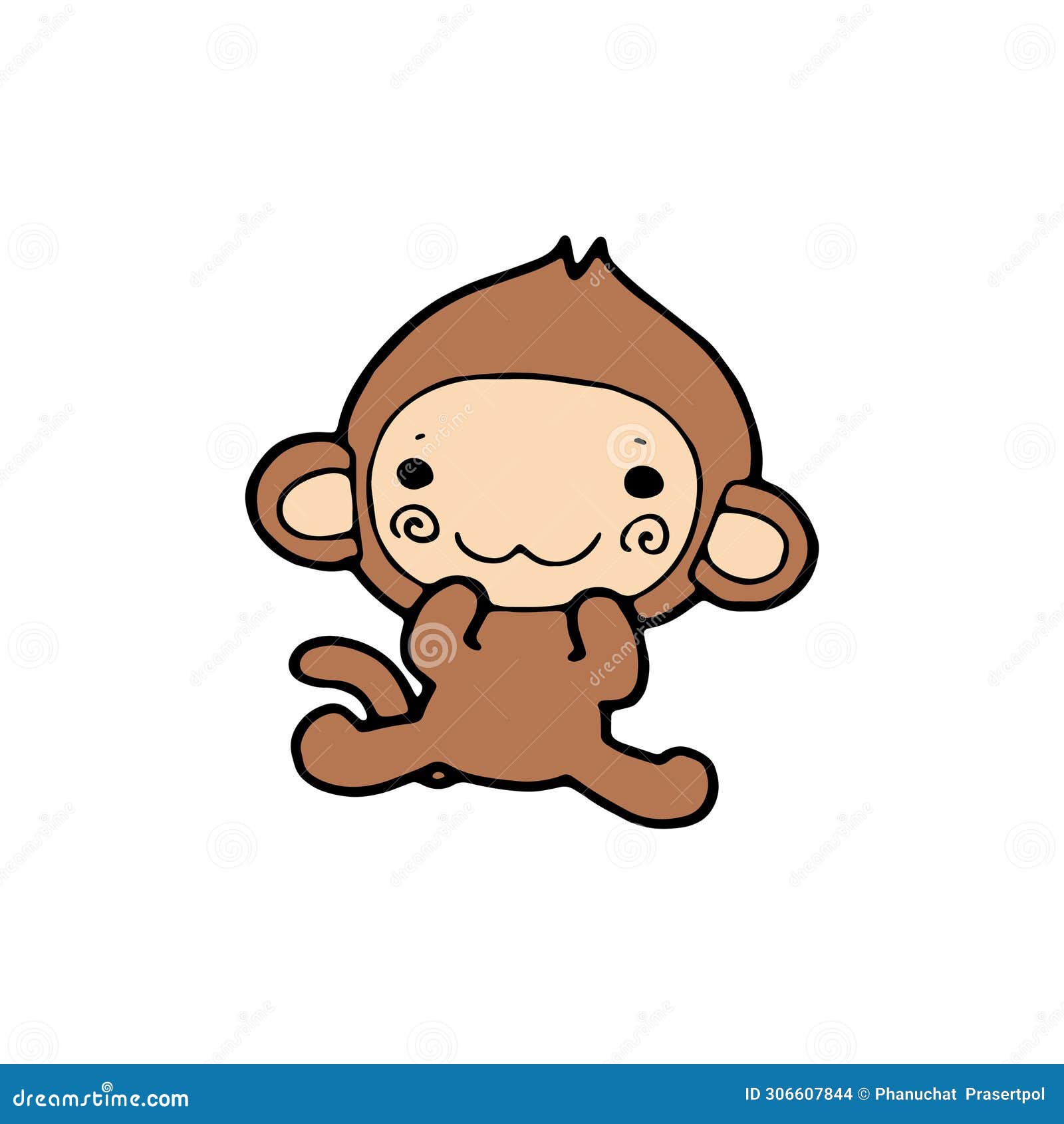 Set of Cartoon Monkey Doodle Comic Illustration Vector Isolated on ...