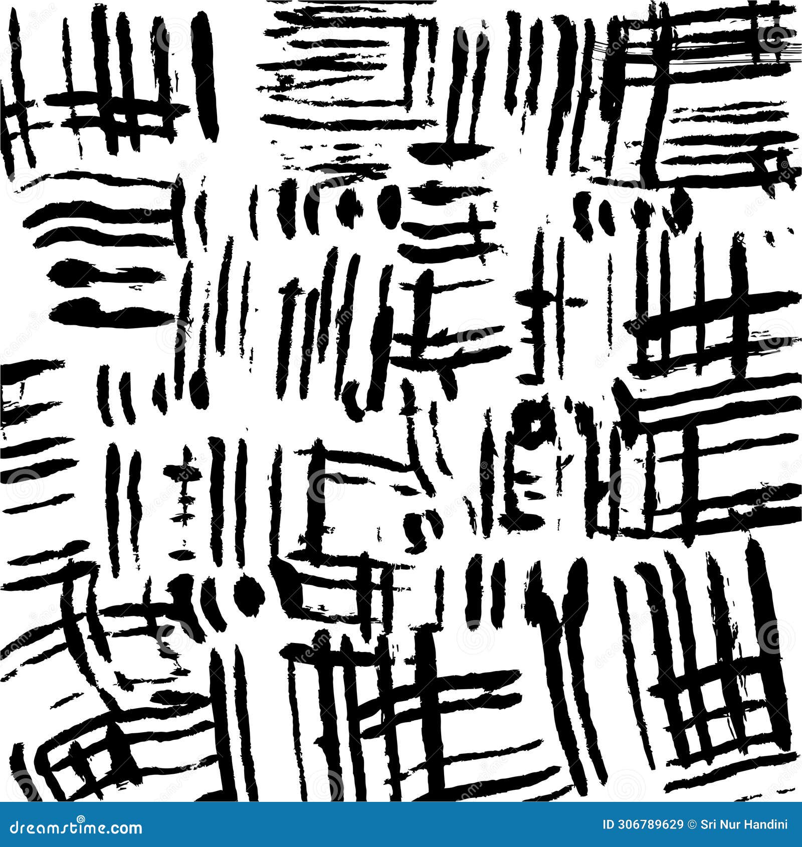 Seamless Pattern with Hand Drawn Brush Strokes. Stock Vector ...