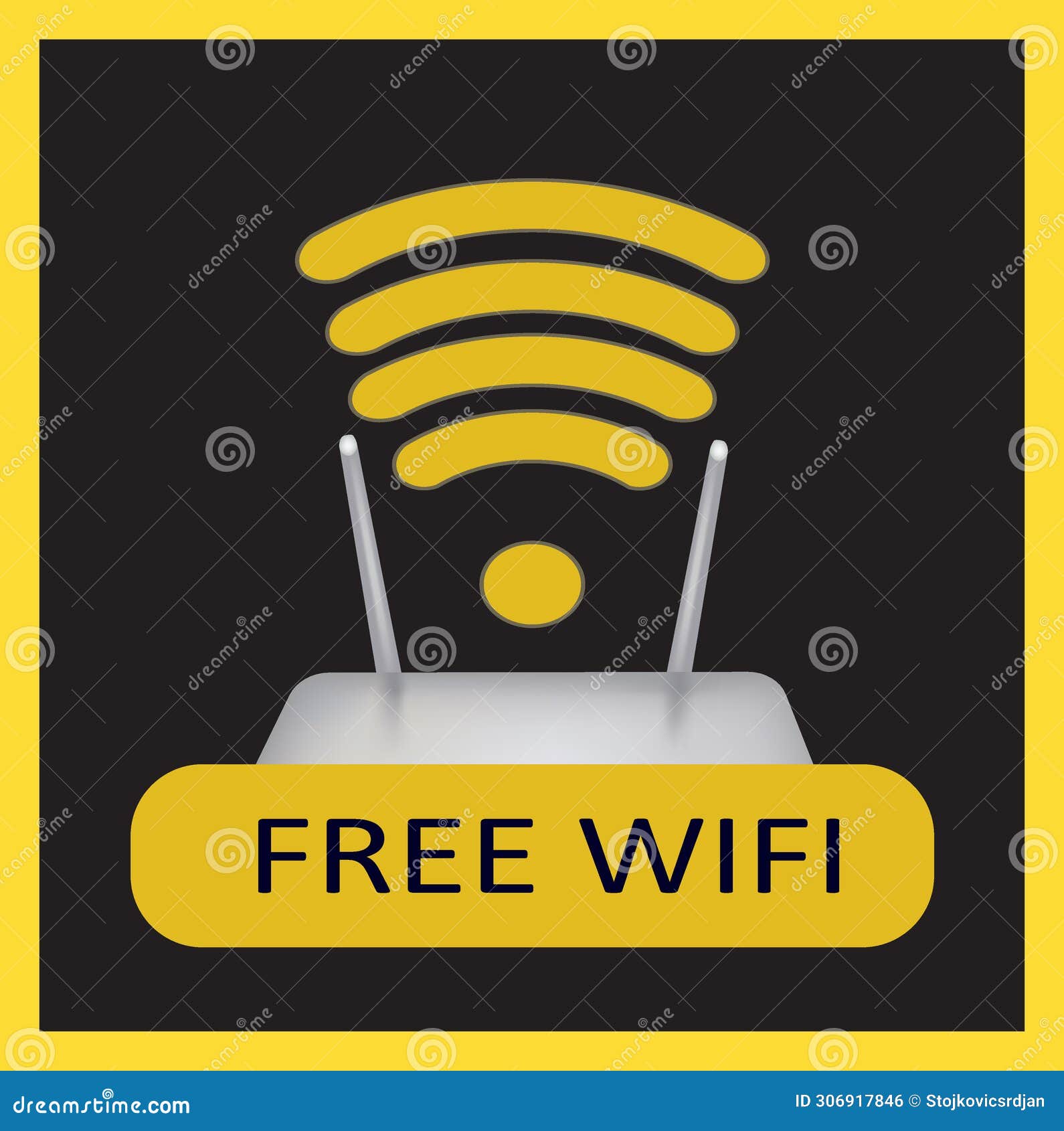 Free Wi Fi Sign with Router Stock Vector - Illustration of bandwidth ...
