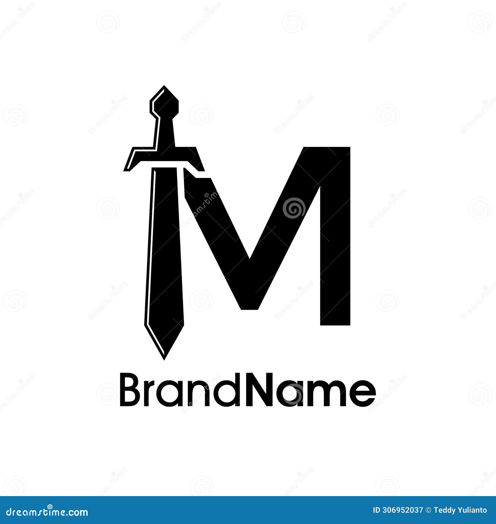 Simple and Modern Initial M Sword Logo Stock Vector - Illustration of ...