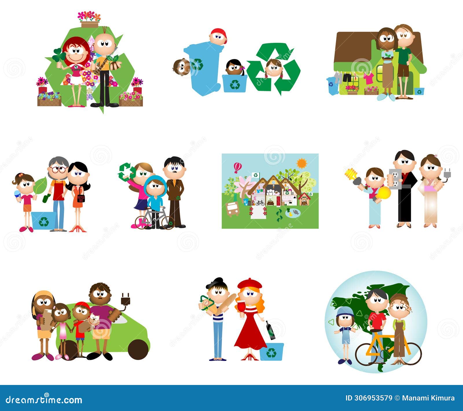 Family Oriented Environmental Elements from All Over the World Stock ...