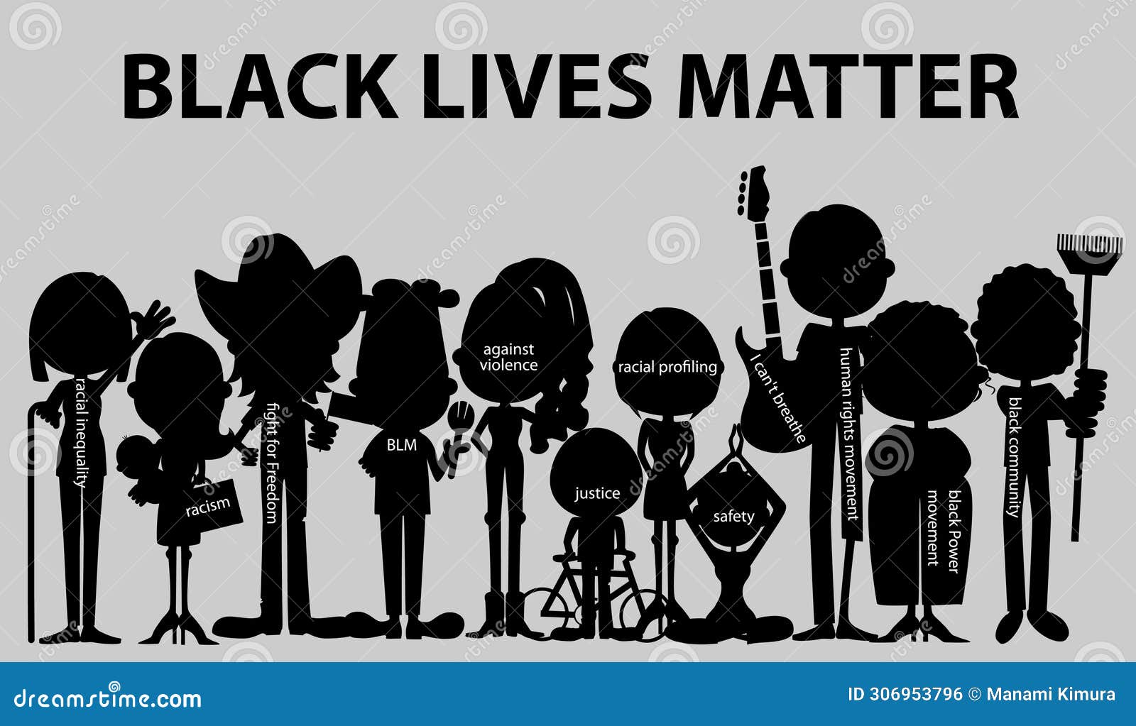 Black Lives Matter Poster with Slogans Stock Vector - Illustration of ...