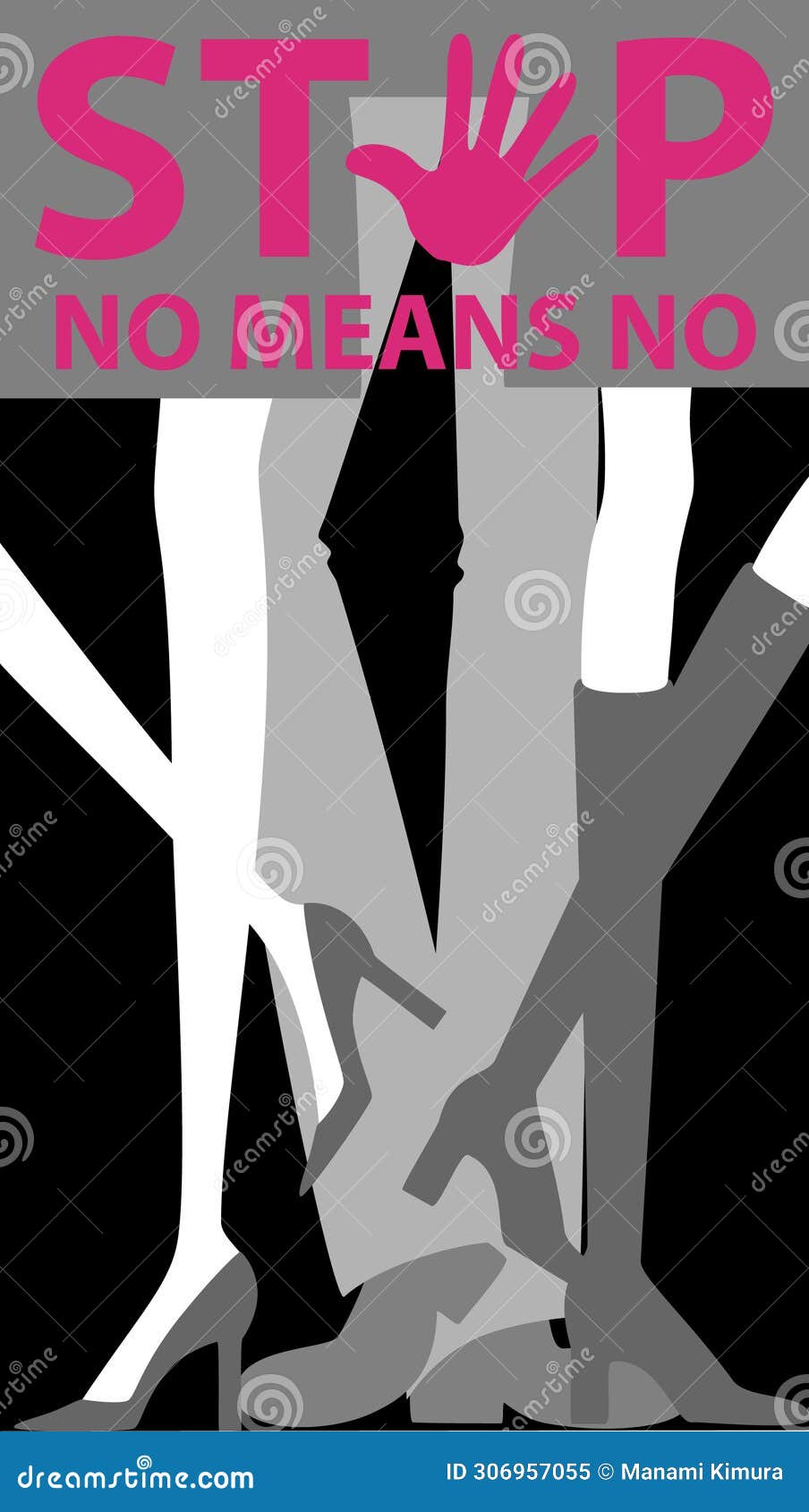 STOP: No Means No Poster - Violence and Abuse Against Women Stock ...