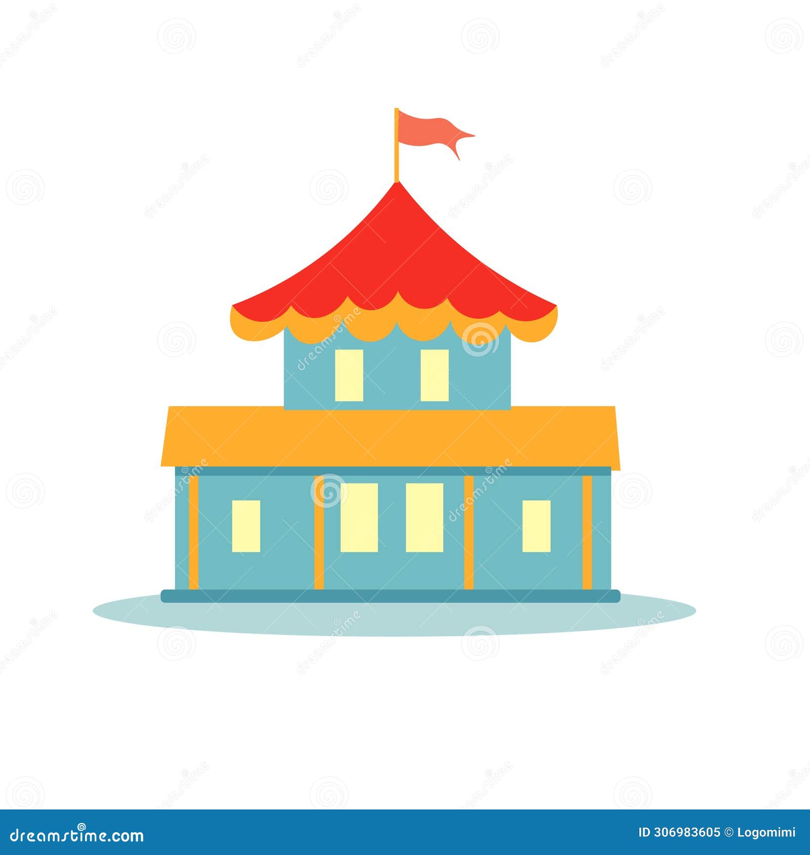 Amusement Park Building, Night Market Carnival Building, Circus Tent ...