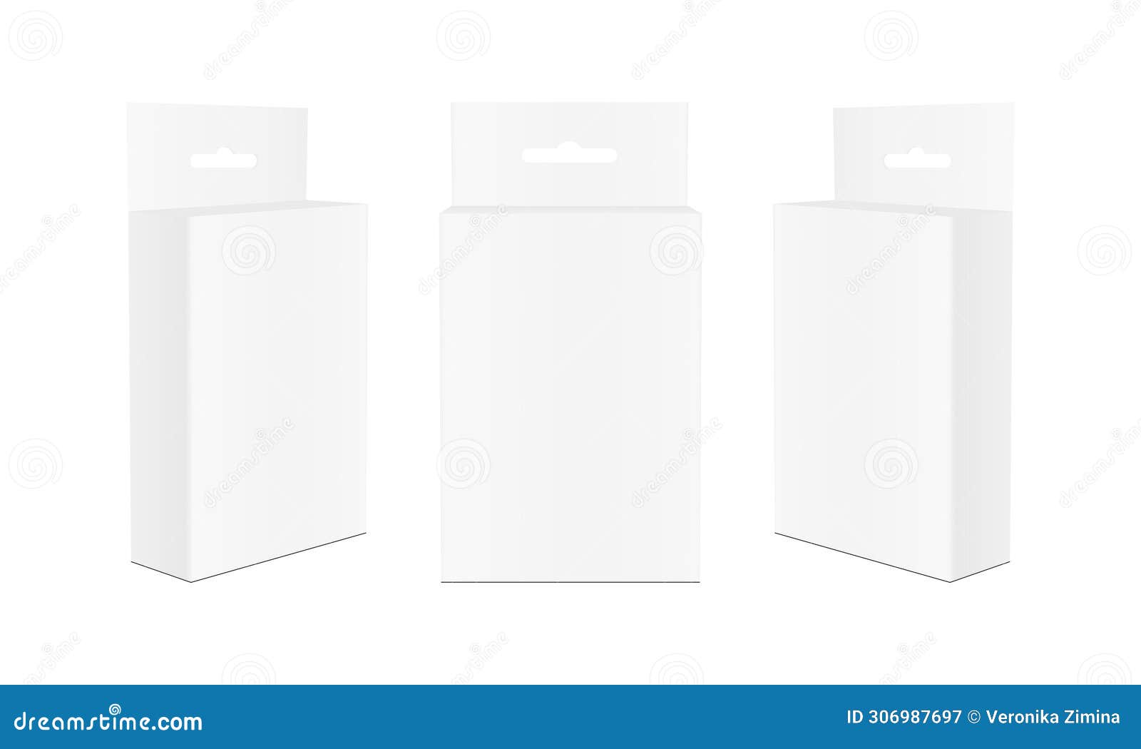 Rectangular Packaging Box with Euro Slot, Front and Side View Stock Vector - Illustration of ...