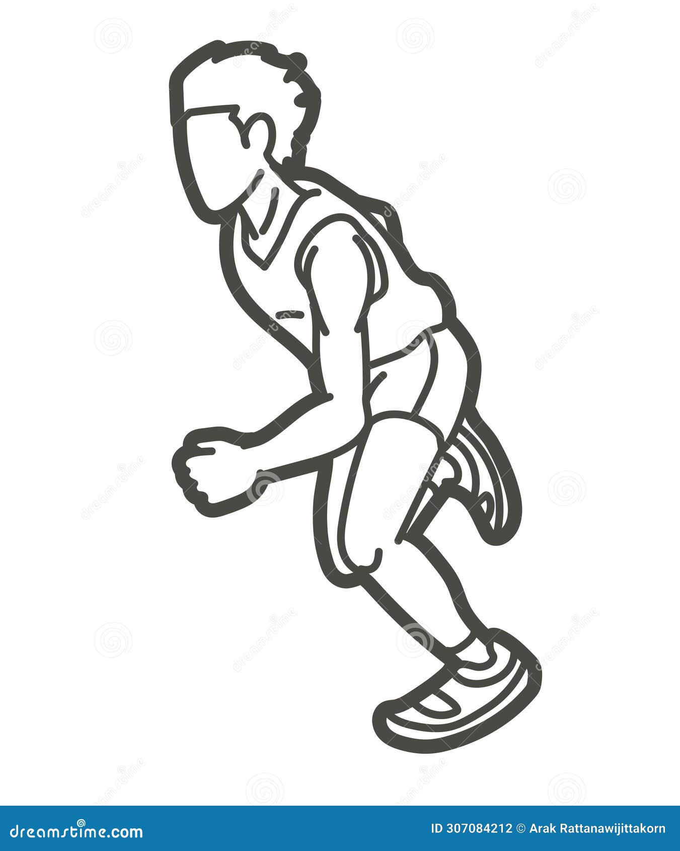 Marathon Runner Start Running a Man Running Action Movement Cartoon ...