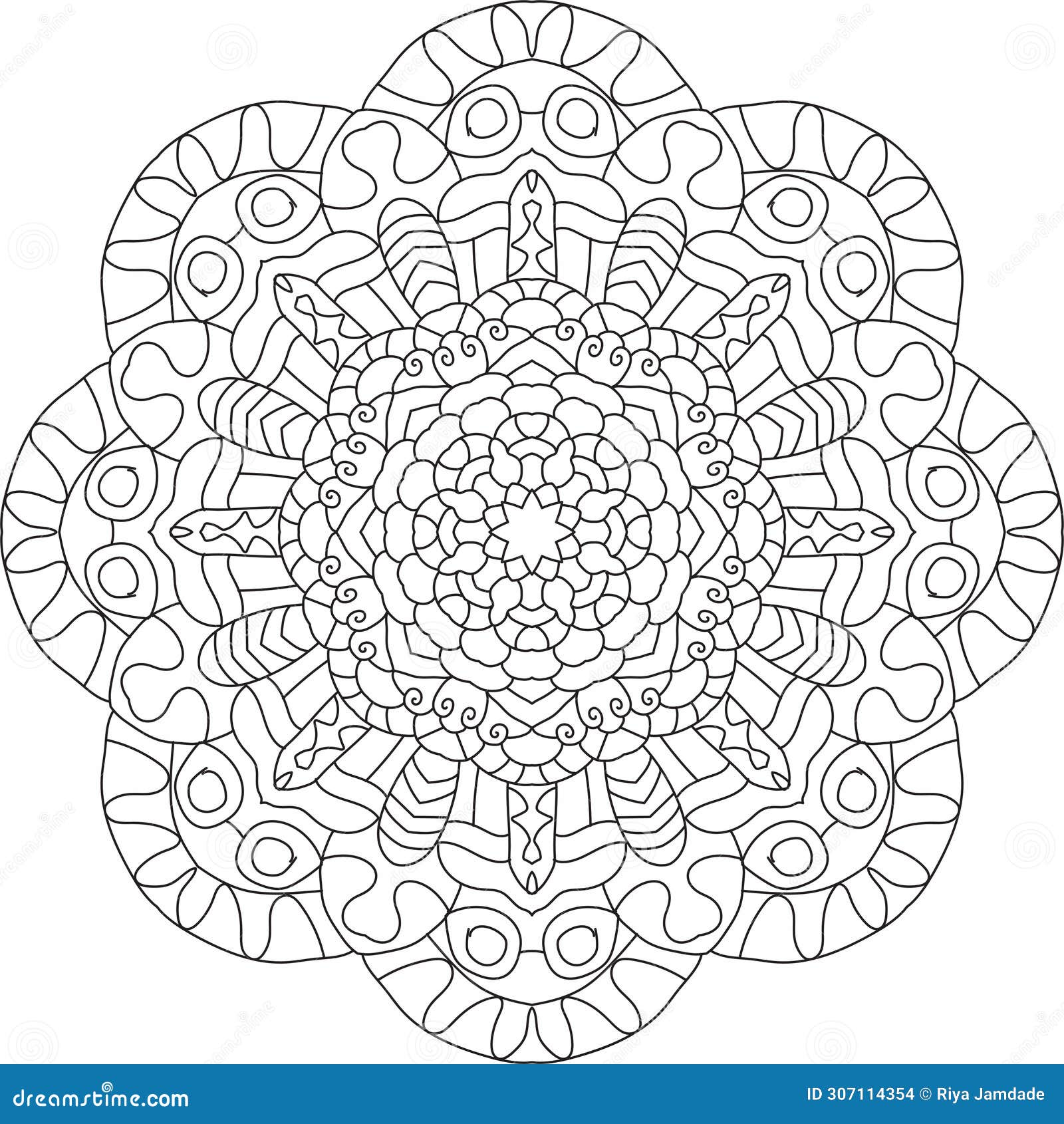 MANDALA ART stock illustration. Illustration of concentric - 307114354
