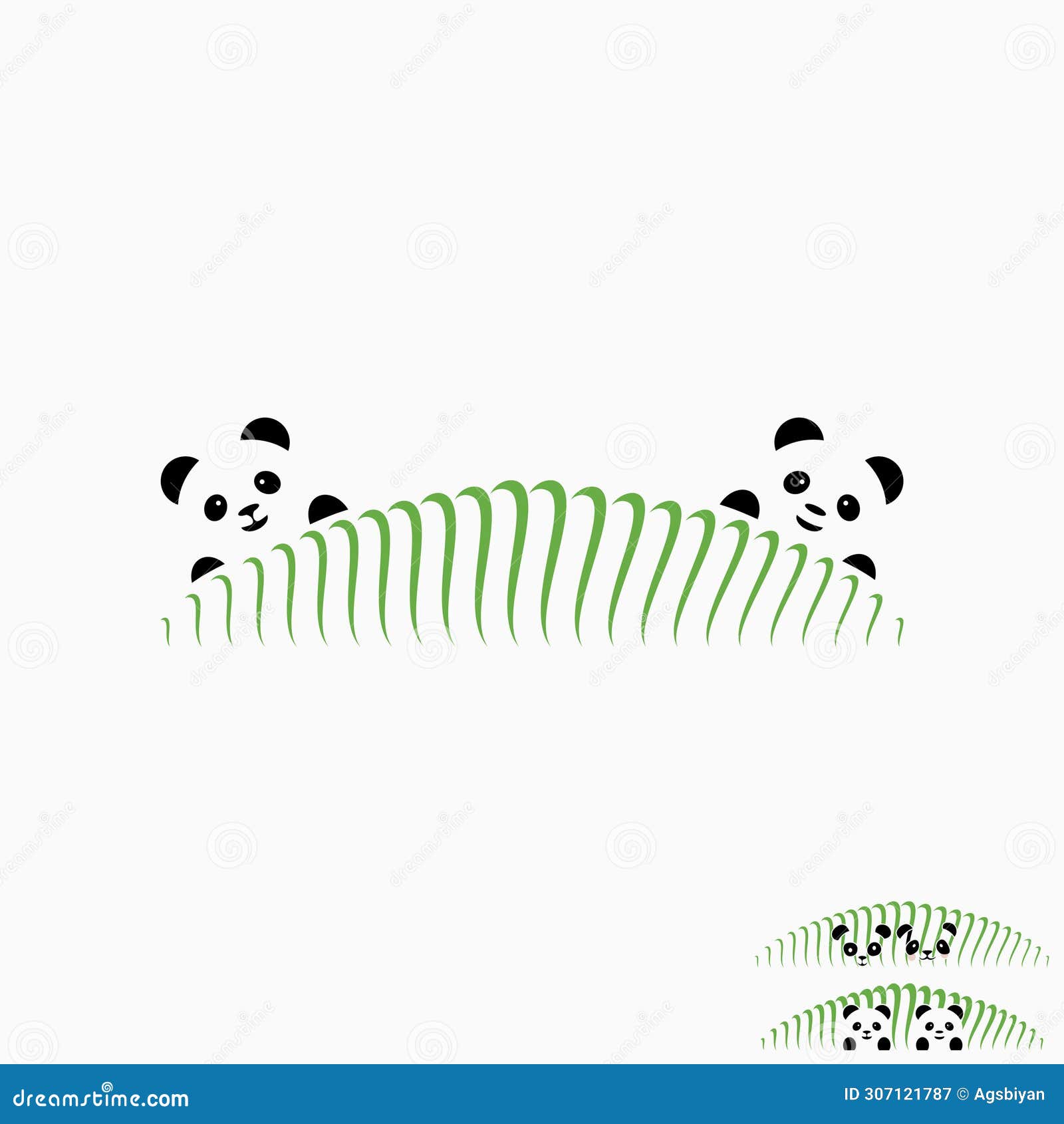 Abstract Line Art Building with Negative Space Panda. Relate To Animal ...