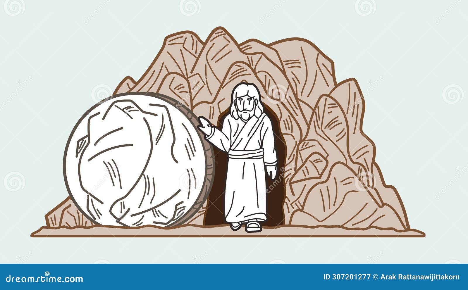 Jesus Is Risen Cartoon Vector | CartoonDealer.com #144575377