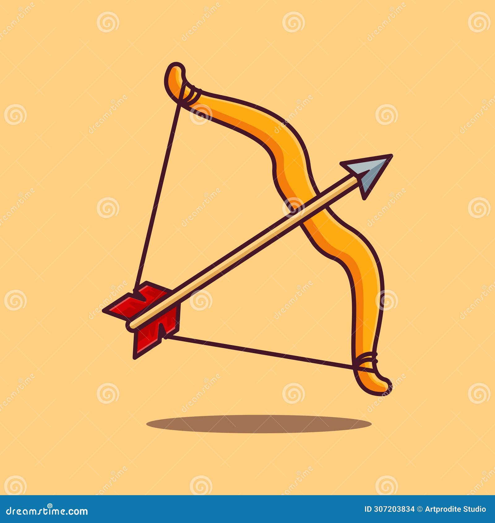 Bow and Arrow Cartoon Vector Illustration. Stock Vector - Illustration ...