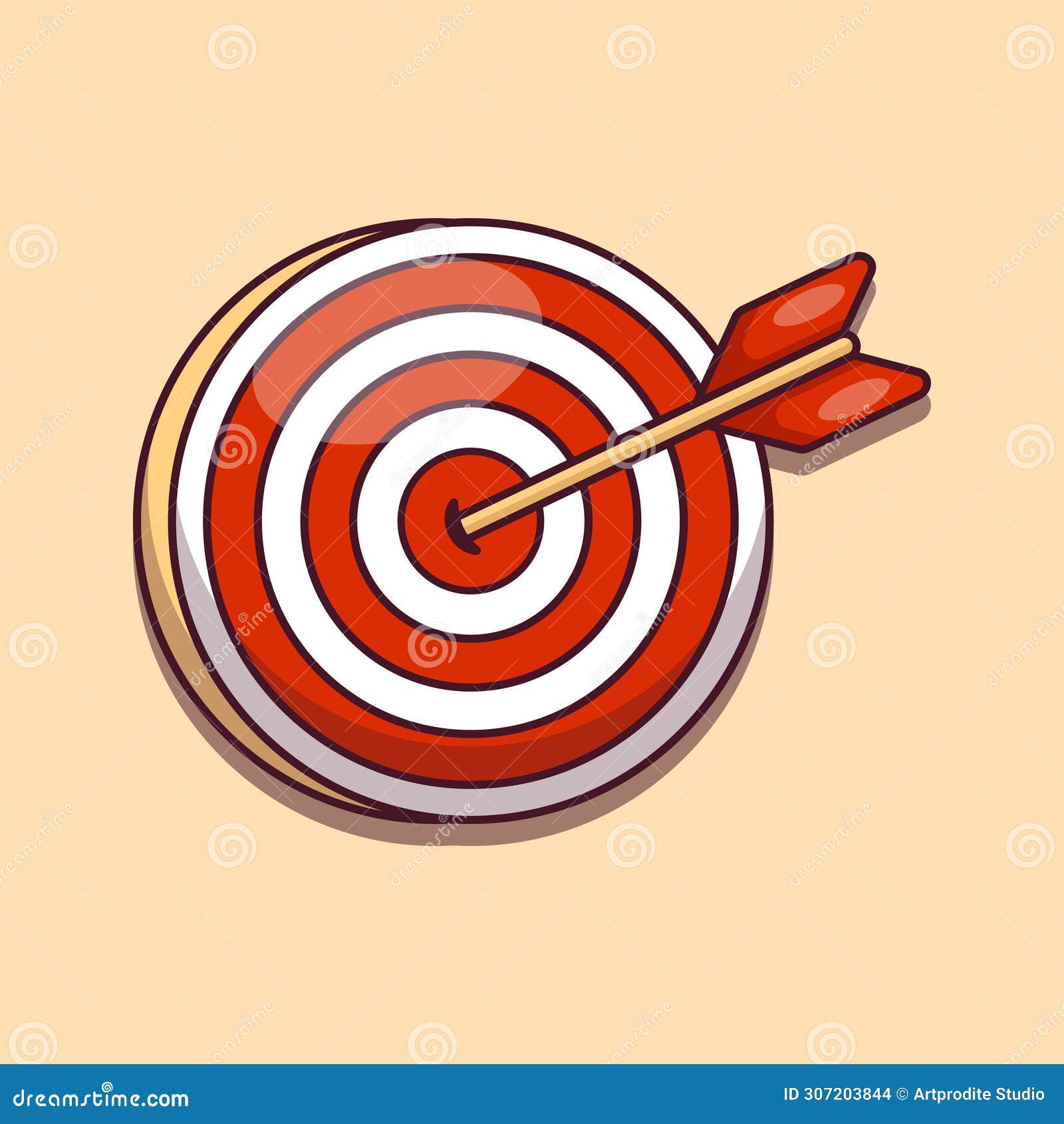 Archery Target Cartoon Vector Illustration. Stock Vector - Illustration ...
