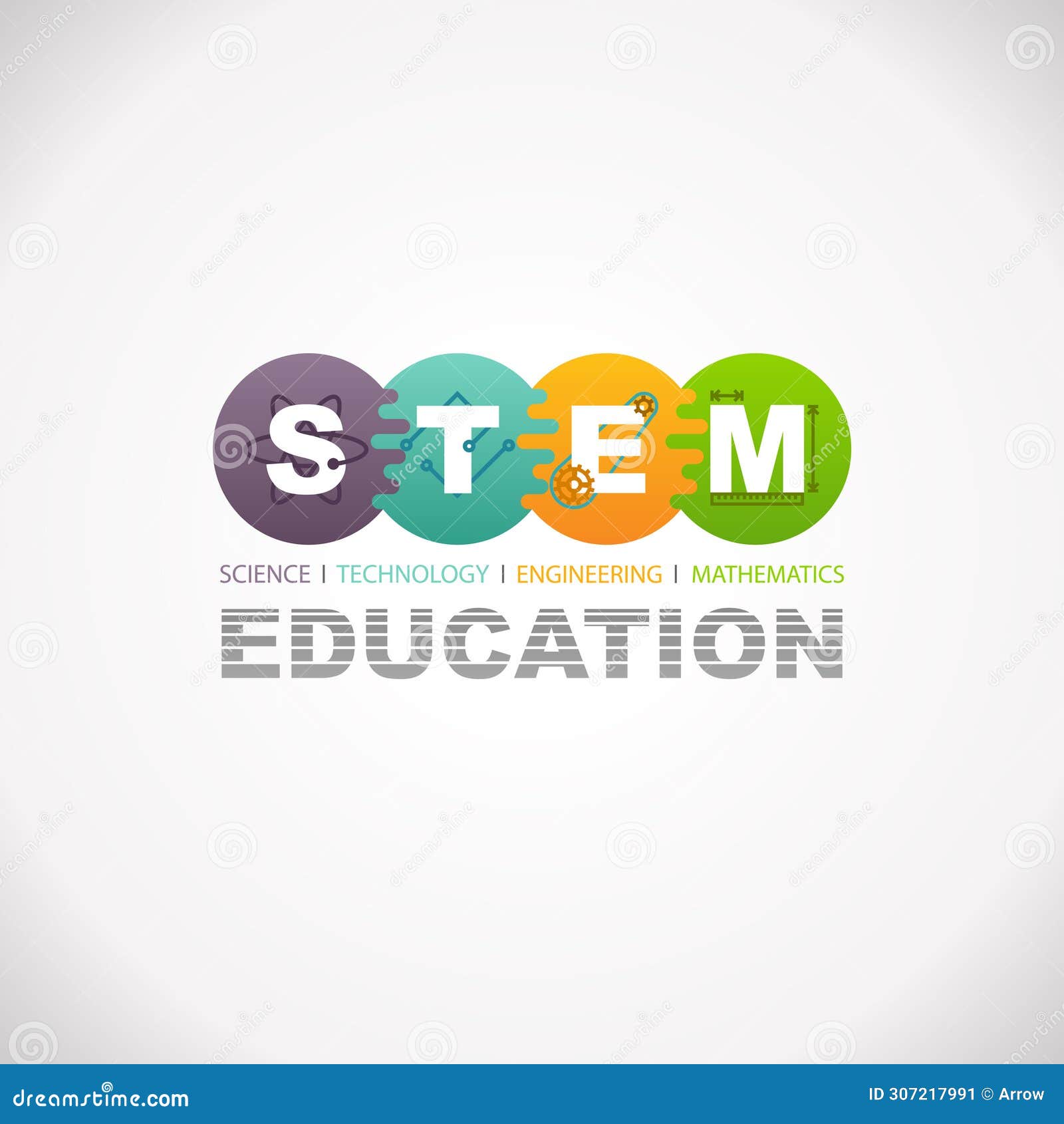 STEM Education Concept Logo. Science Technology Engineering Mathematics ...