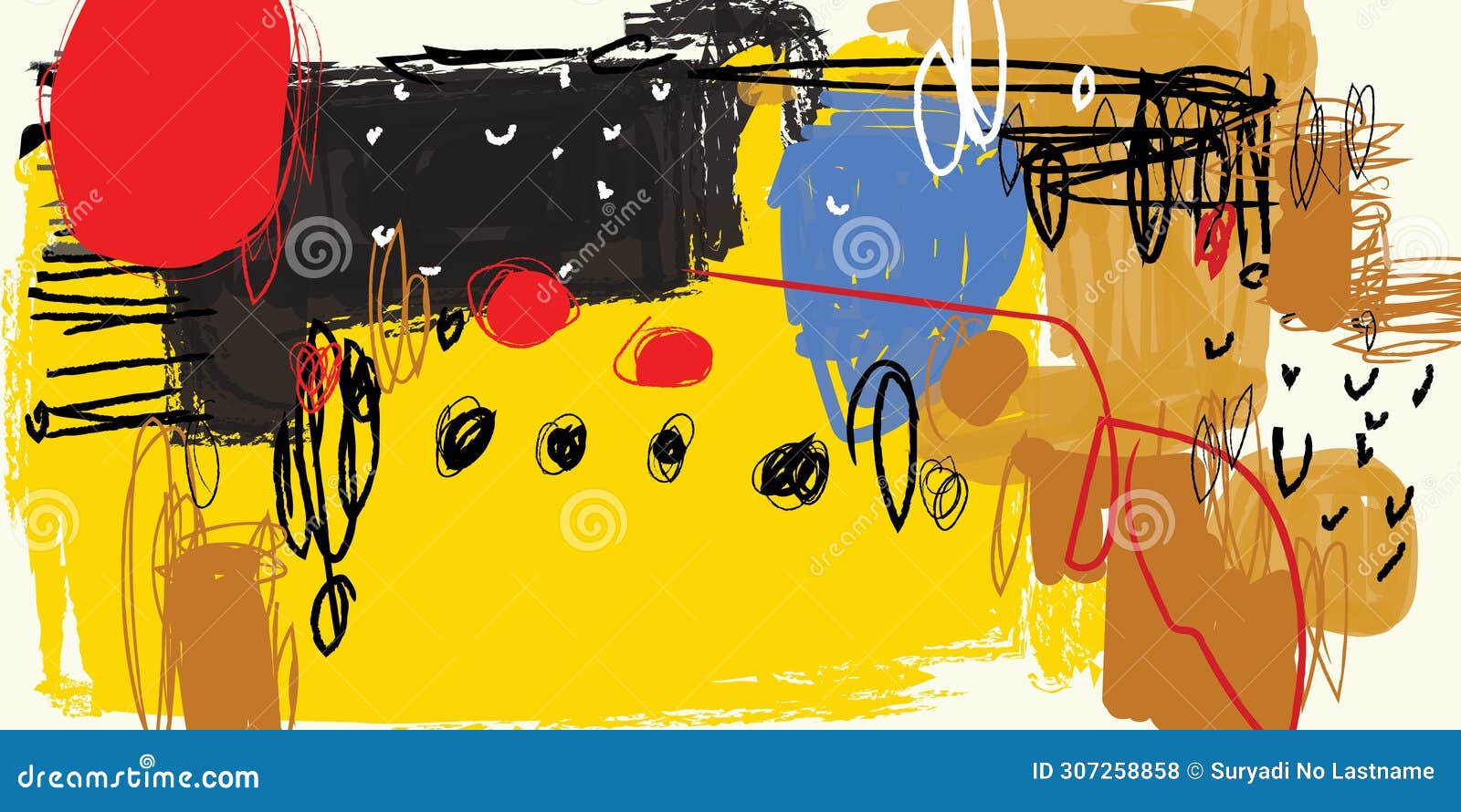 Artistic Abstract Modern Stroke Rough Hand Drawing Background and ...