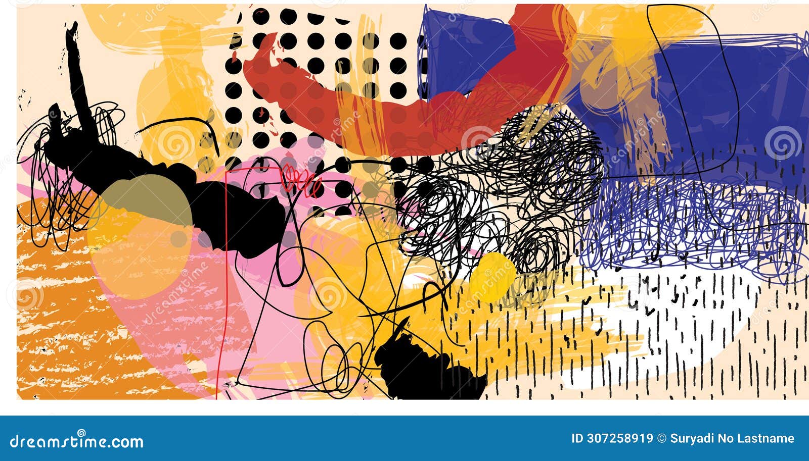 Abstract Line Drawing Grunge Rough Hand Drawn Background and Art Print ...