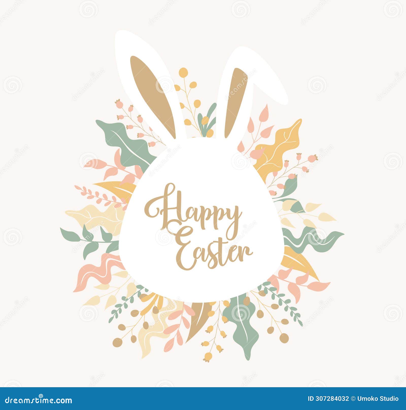 Easter Bunny Face with Typography Happy Easter. Banner, Poster, Post ...