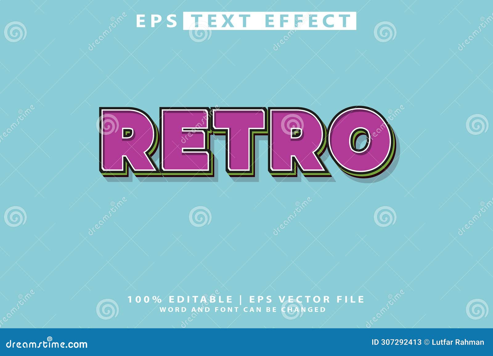 Editable Text Effect Retro Off 3d Template Style Stock Vector ...