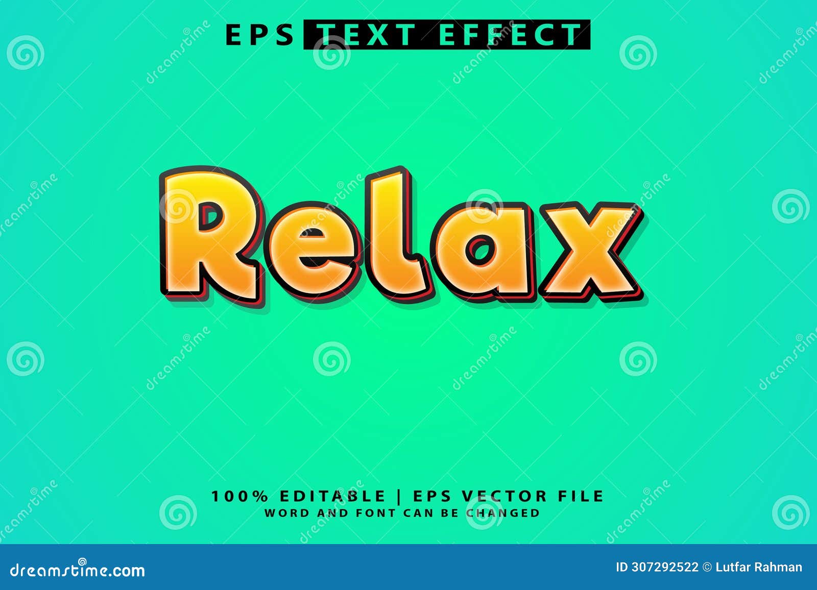 Editable Text Effect Relax Off 3d Template Style Stock Vector ...