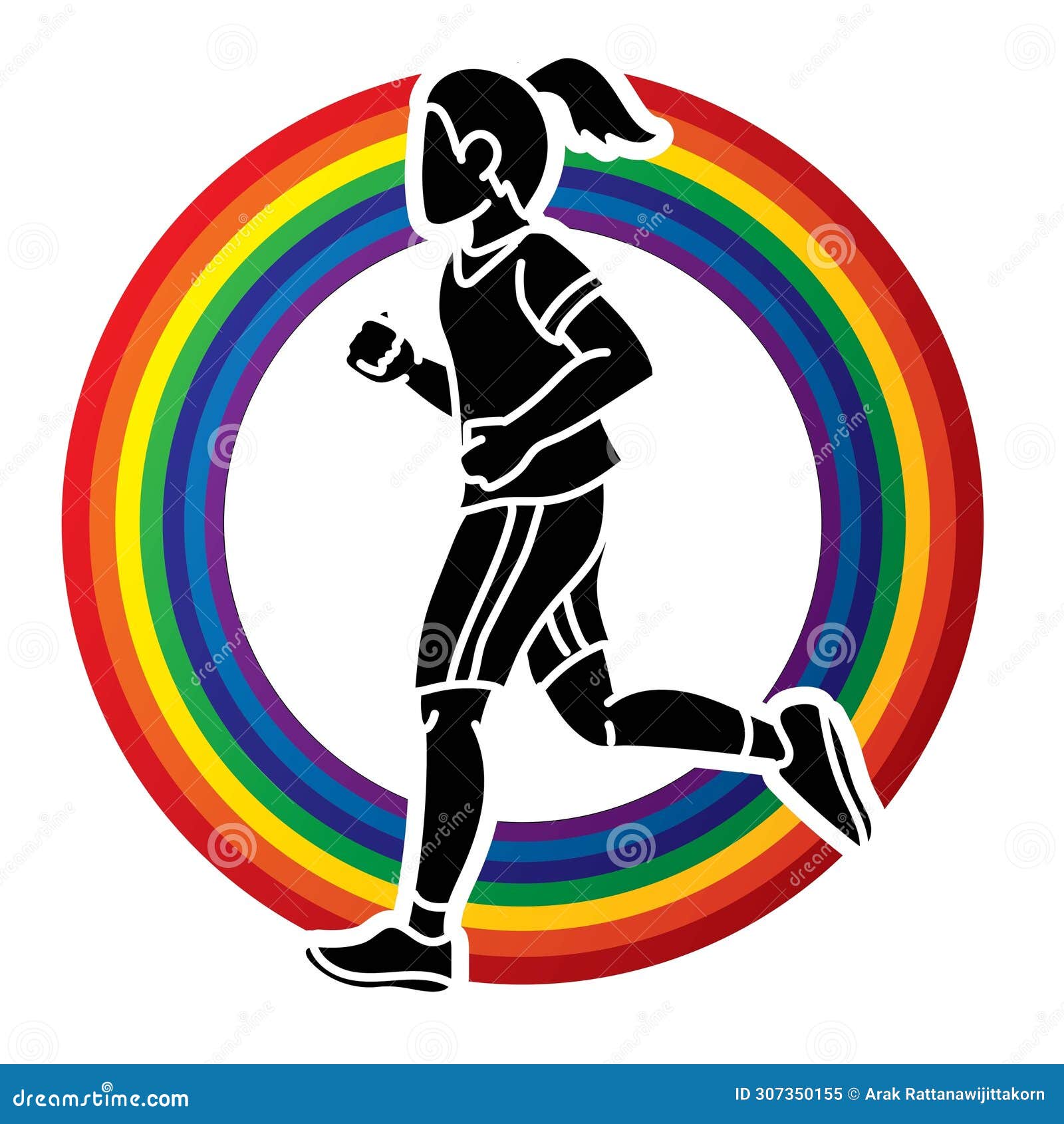 A Girl Start Running Action Jogging a Child Movement Cartoon Sport ...