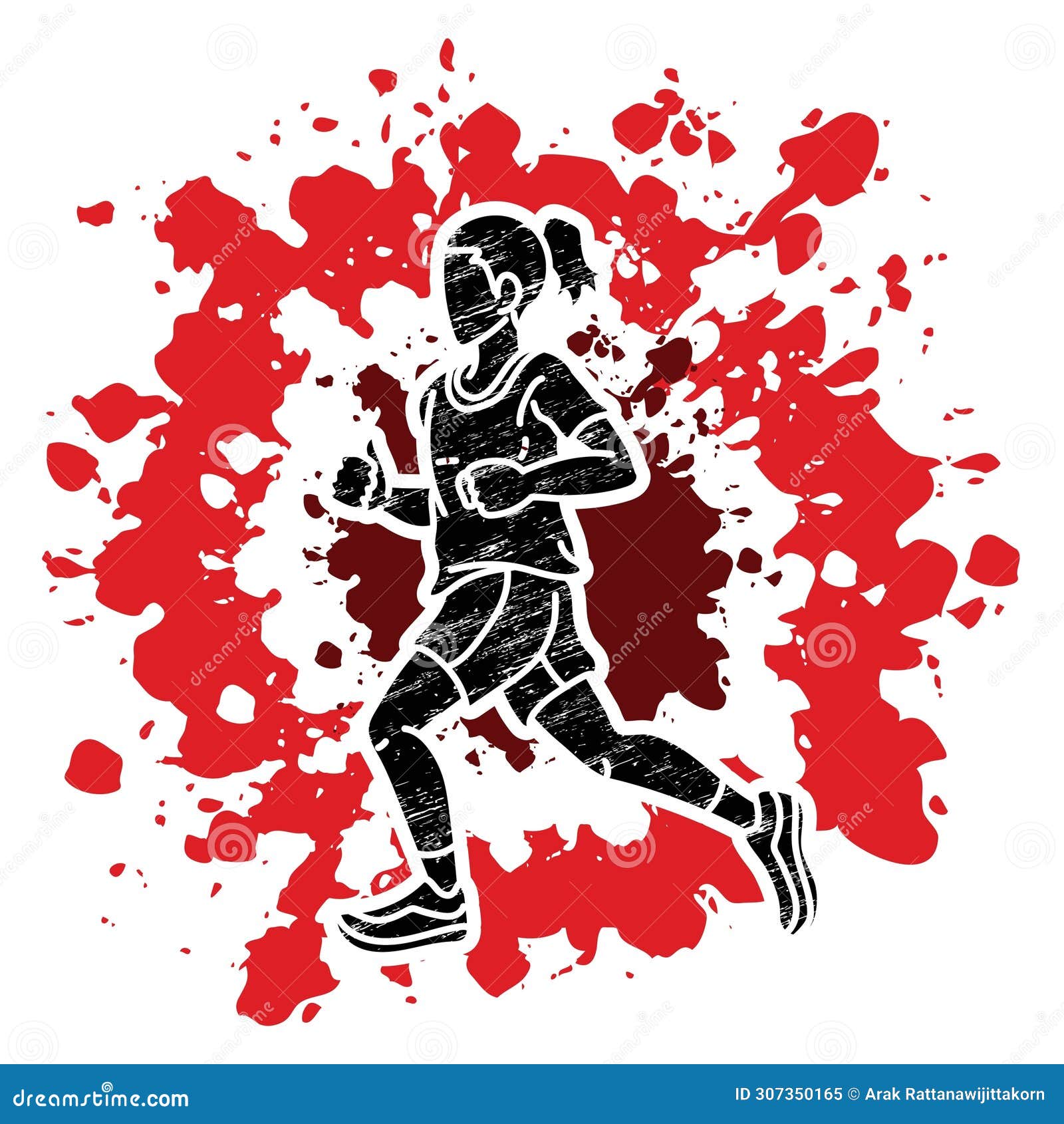 A Girl Start Running Action Jogging a Child Movement Cartoon Sport ...