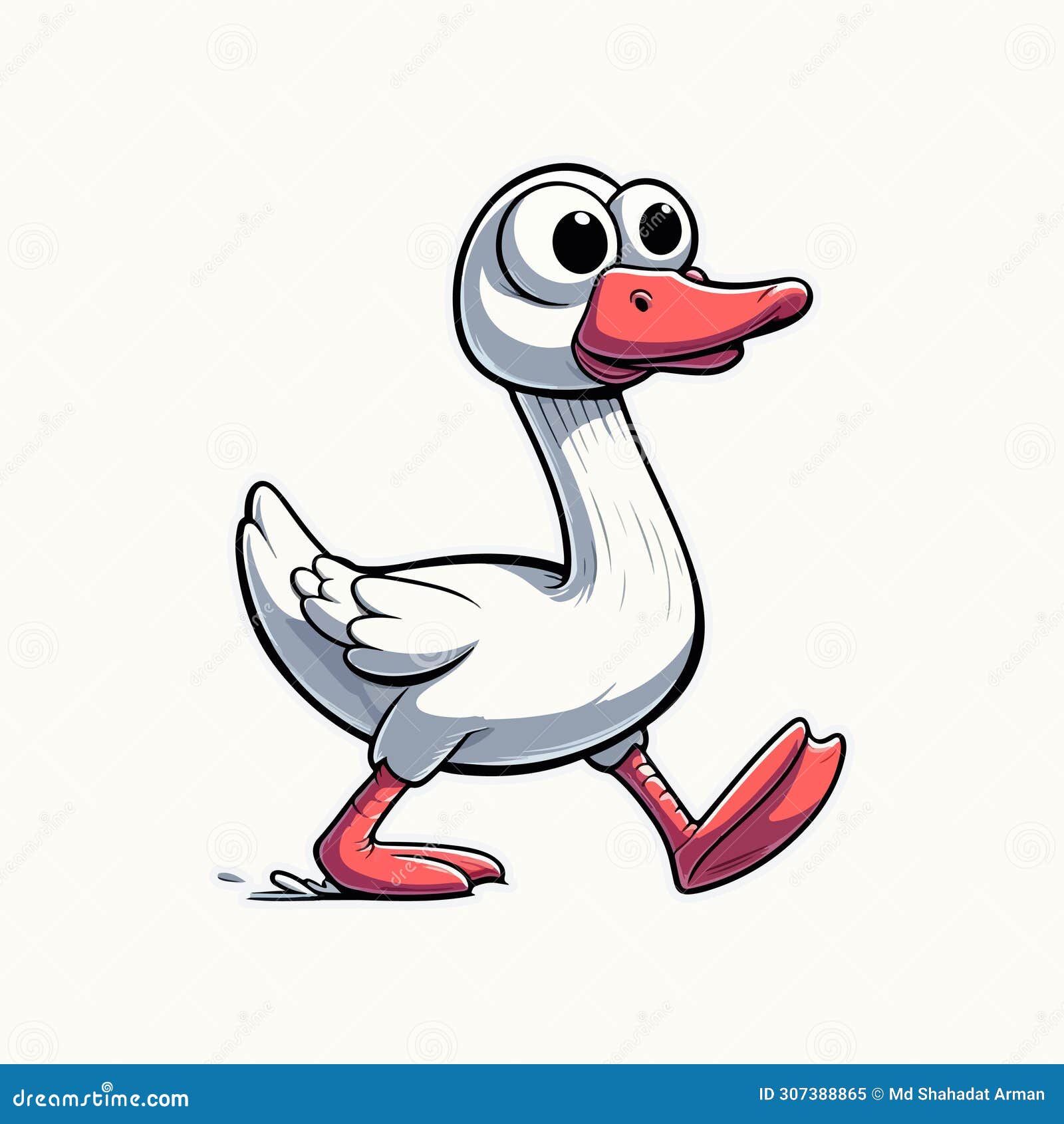 Grumpy Goose Head Cartoon Vector Illustration For Logos And Icons ...