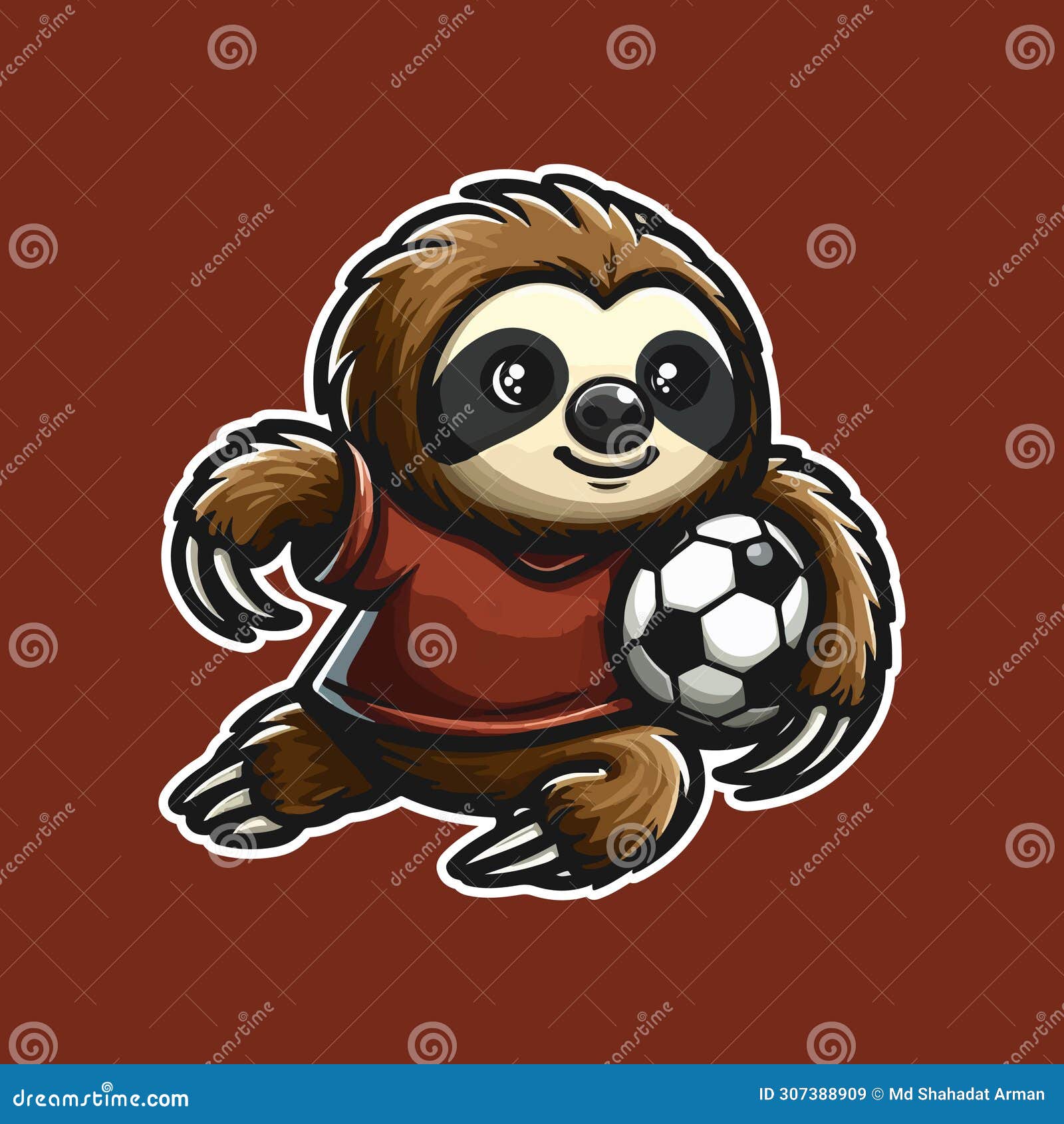 Sloth with Football Illustration, Stock Vector - Illustration of child ...