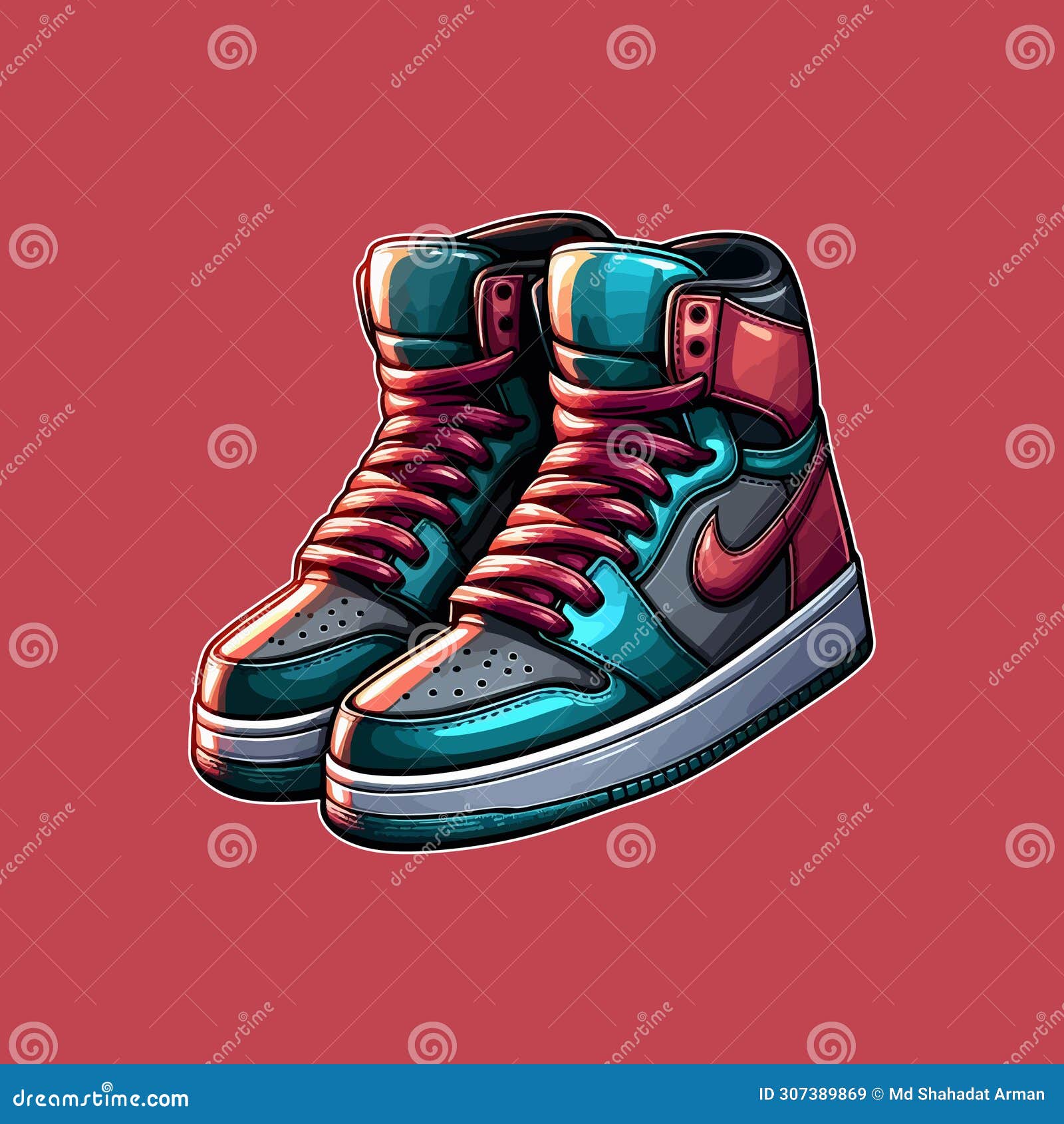 Shoes Illustration Design, Shoes Sticker, Stock Vector - Illustration ...