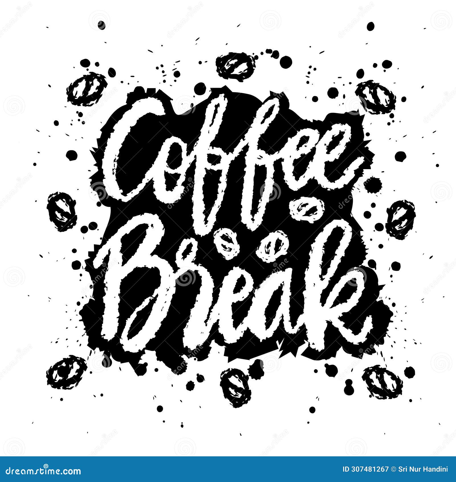 Coffee Break. Hand Drawn Lettering Stock Vector - Illustration of ...