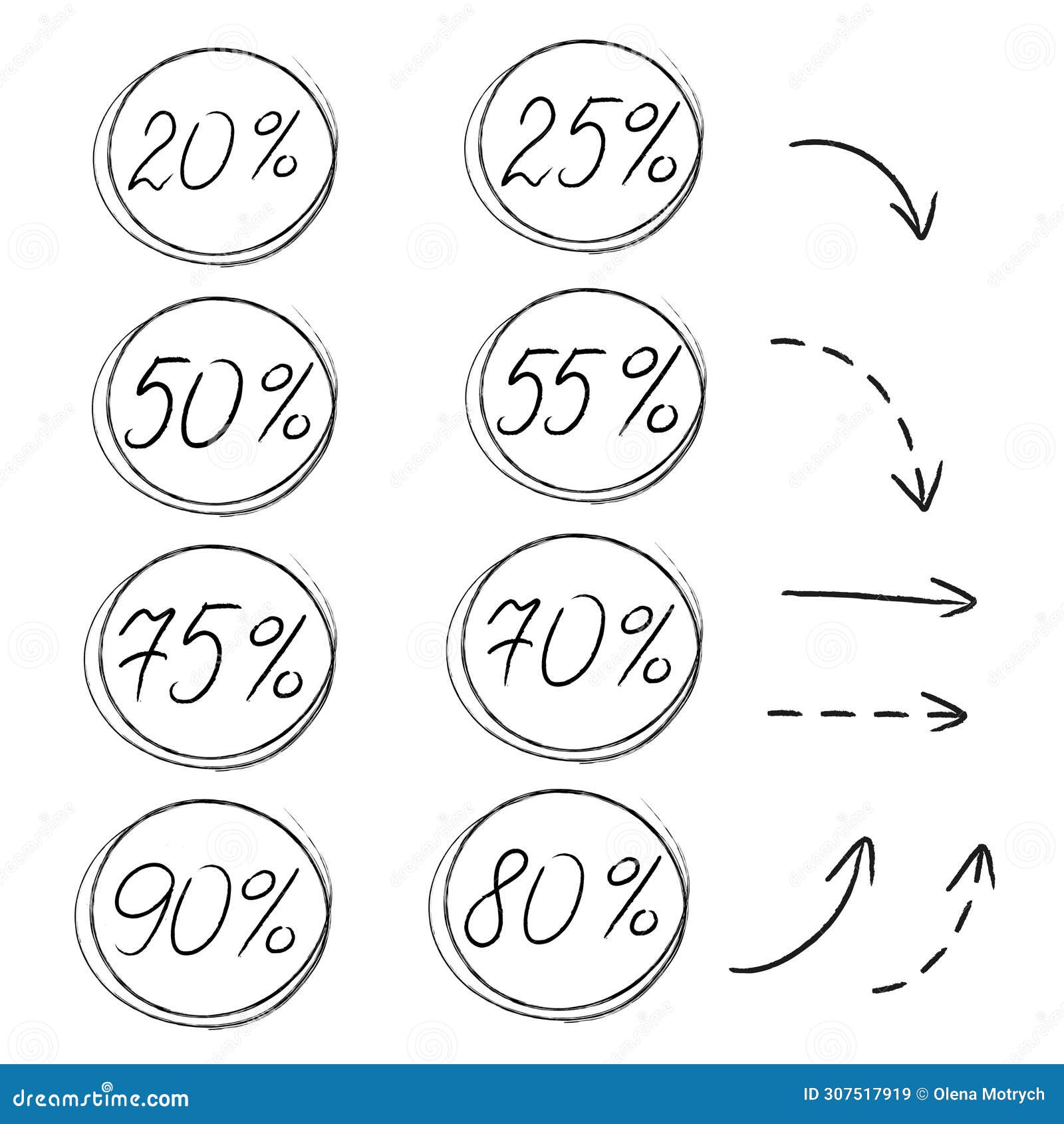 Infographic for Sales and Discounts. Numbers and Percent. Stock Vector ...