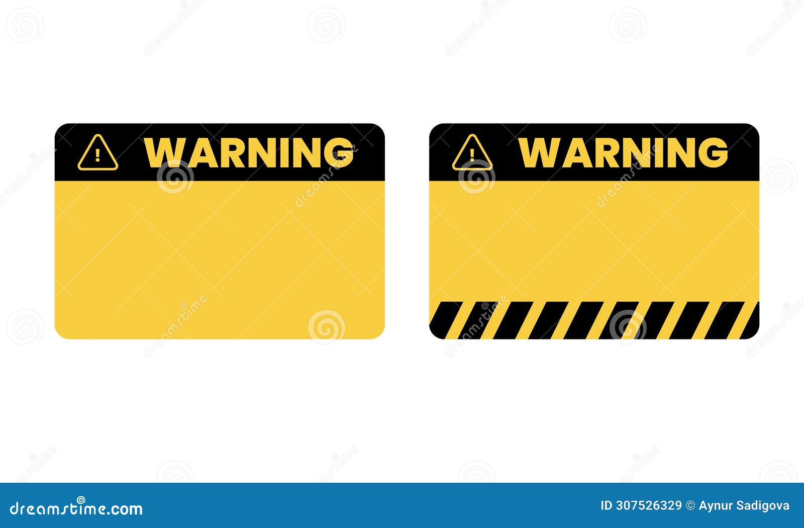 Warning, Cauiton Security Signposts.black and Yellow Vector Set on ...