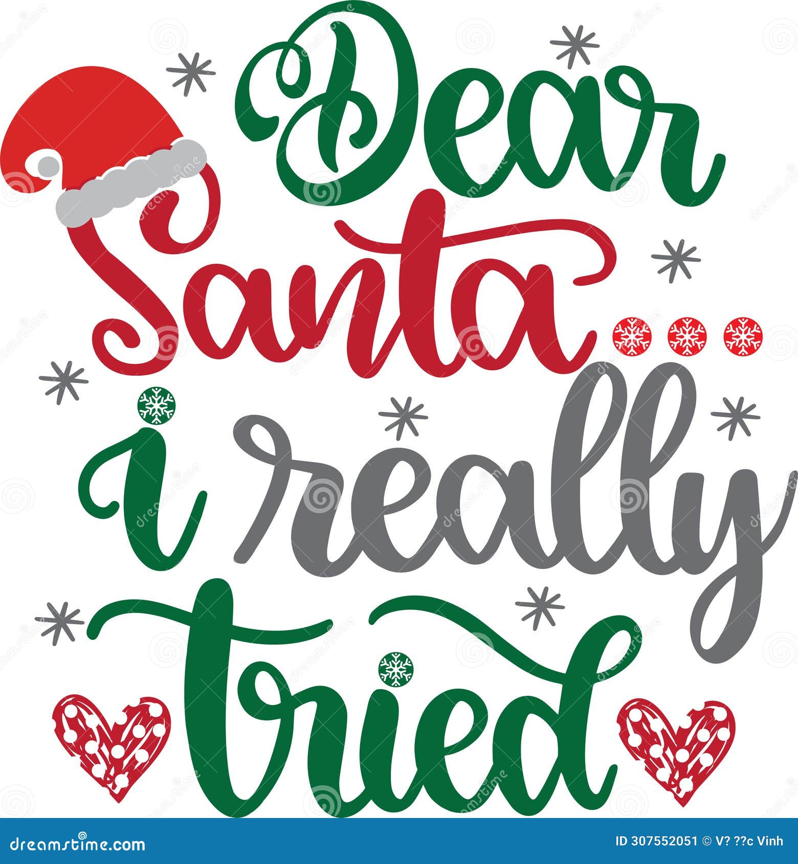 Dear Santa I really Tried Vector File for Christmas, Holiday Letter ...