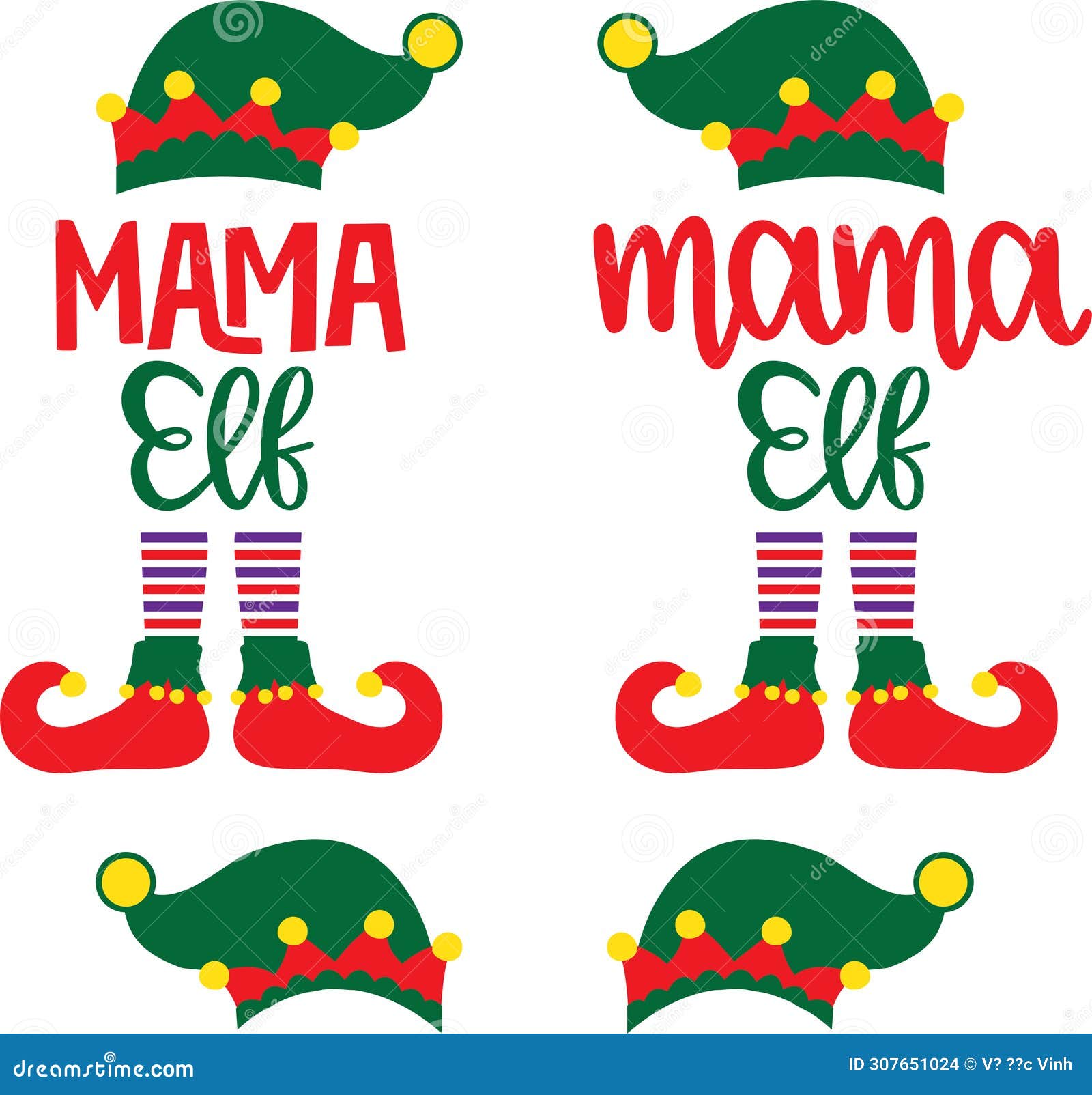 Mama Elf Vector Illustration File for Christmas Holiday Letter Quote ...