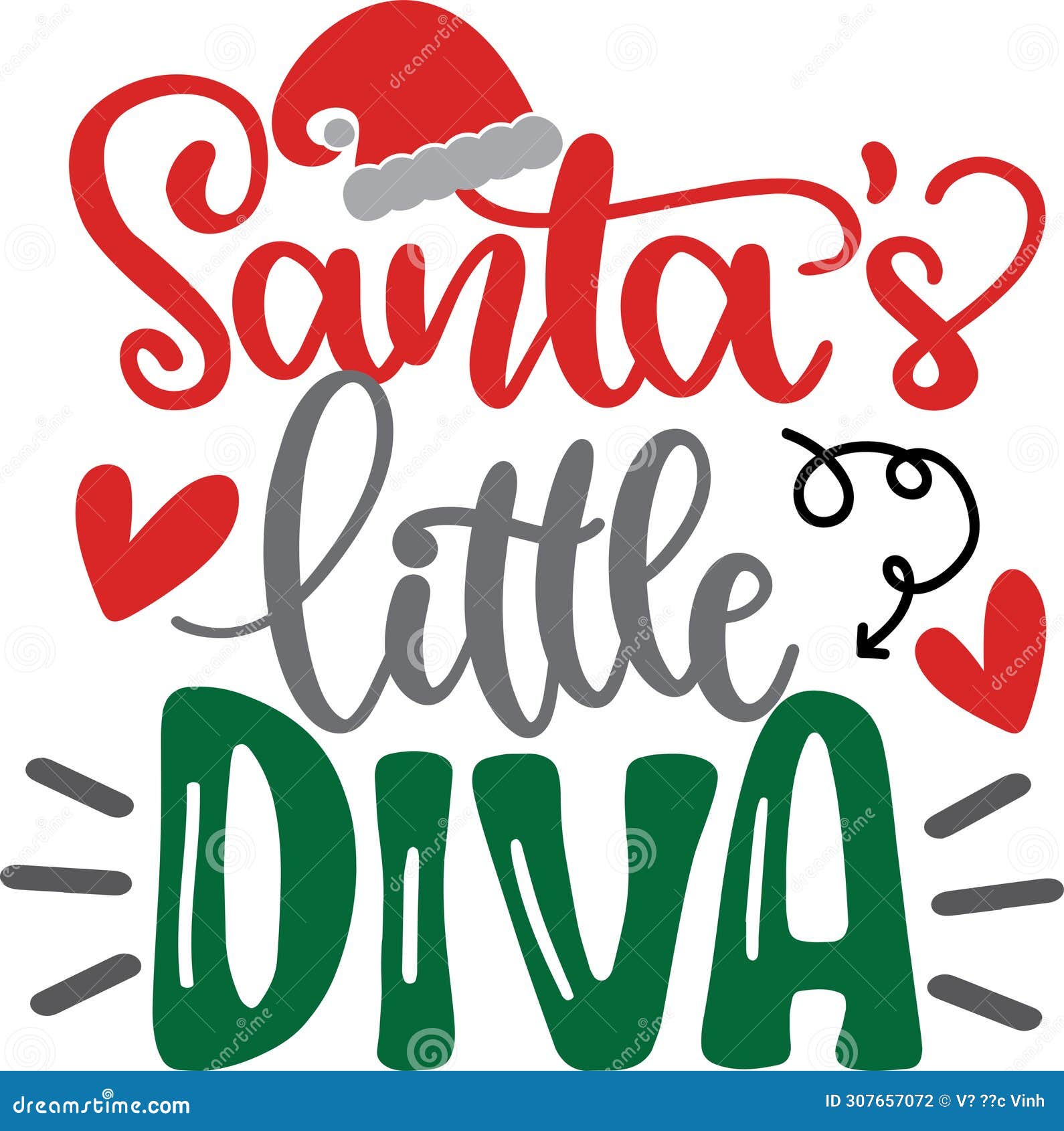 Santa S Little Diva Vector File for Holiday, Christmas Family Holiday ...