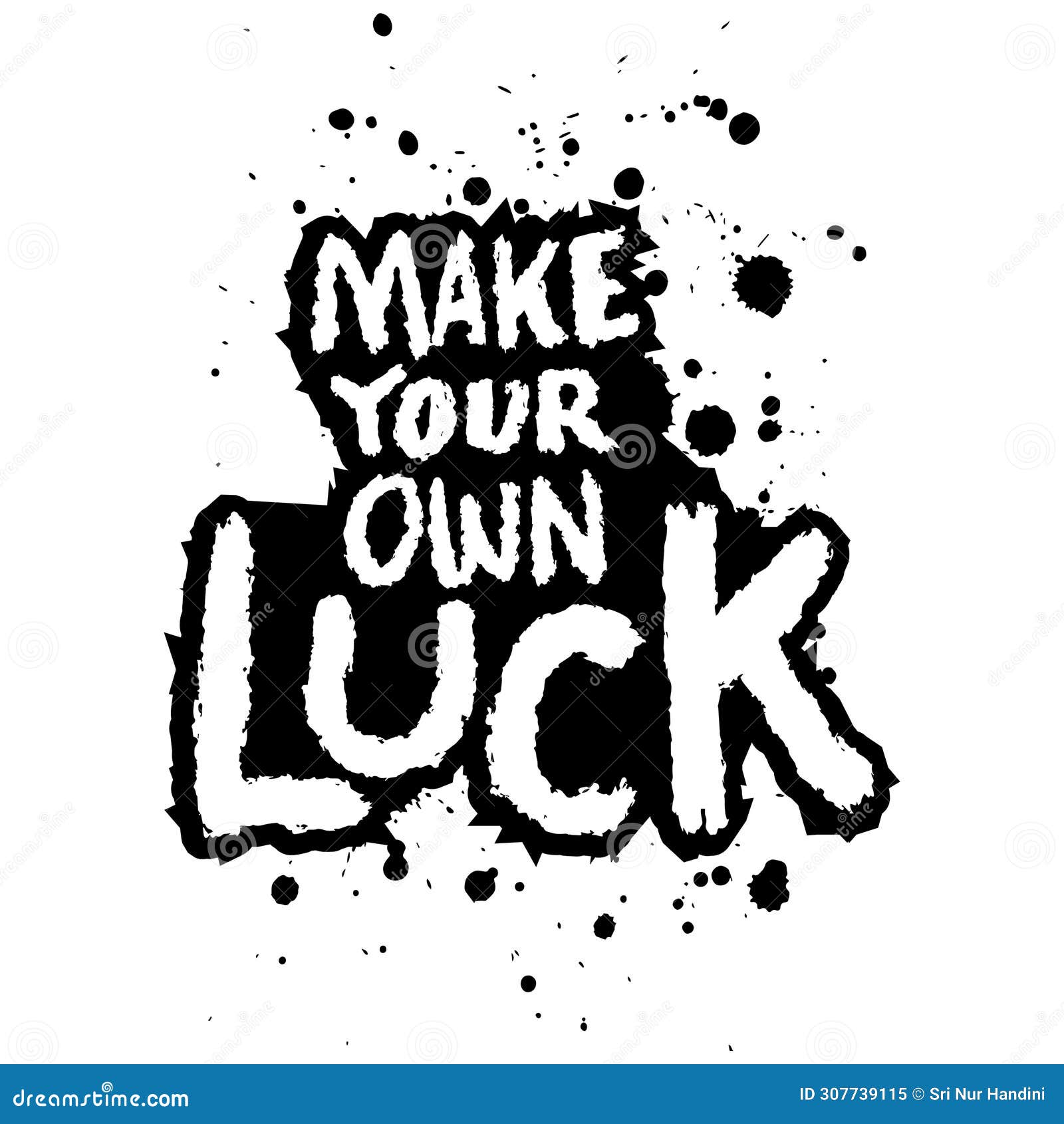 Make Your Own Luck. Vector Hand Drawn Illustration Stock Illustration ...