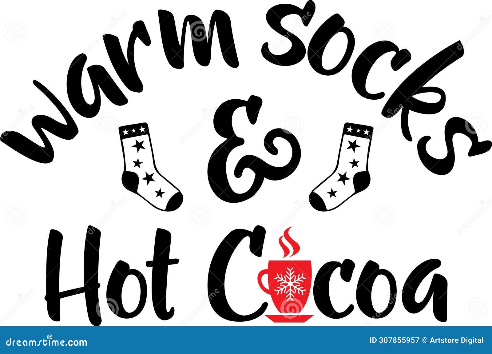 Warm Socks and Hot Cocoa Vector File for Holiday Letter Quote Vector ...