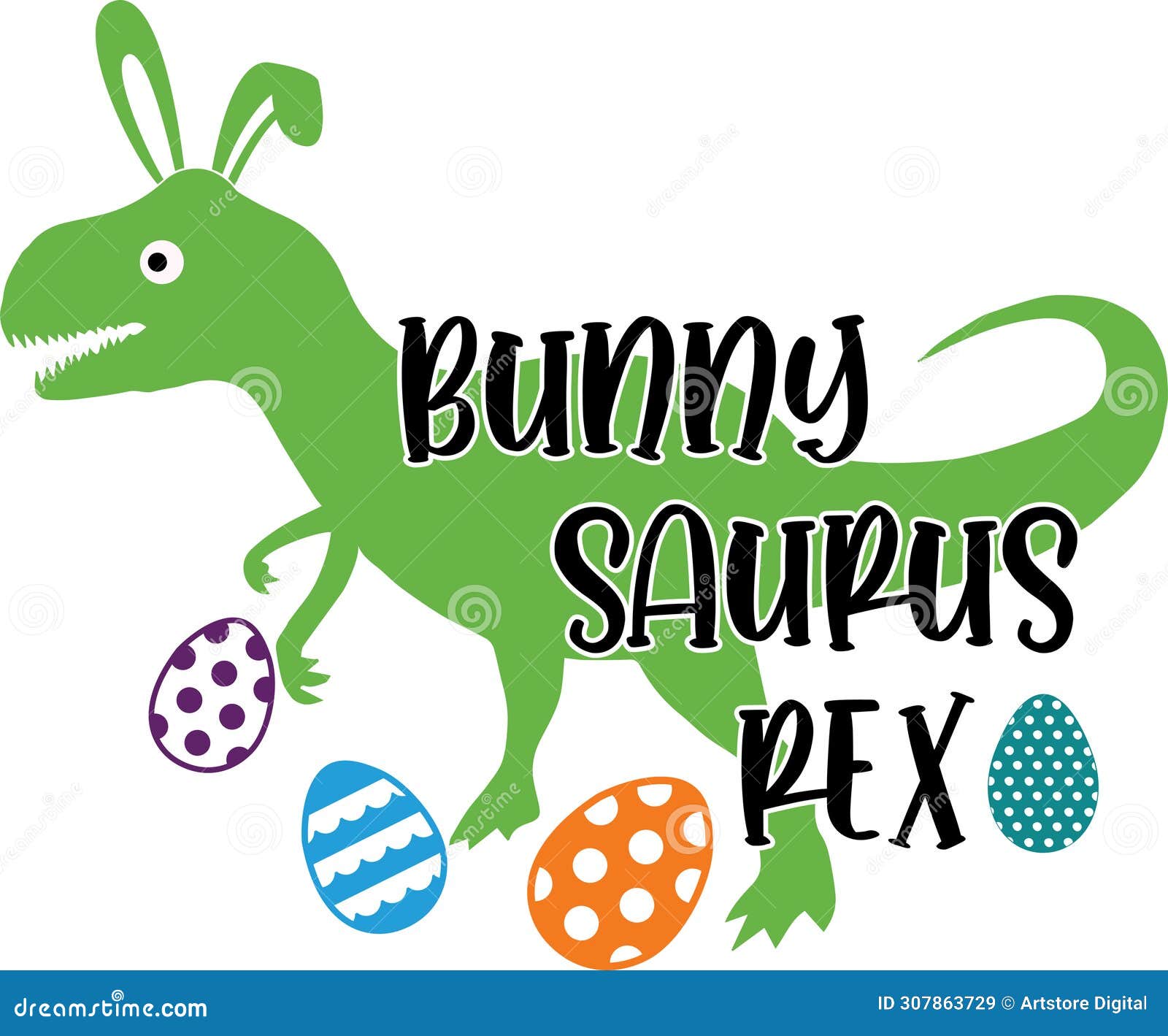 Bunny Saurus Rex, Hello Spring, Tulips Flower Vector Illustration File ...