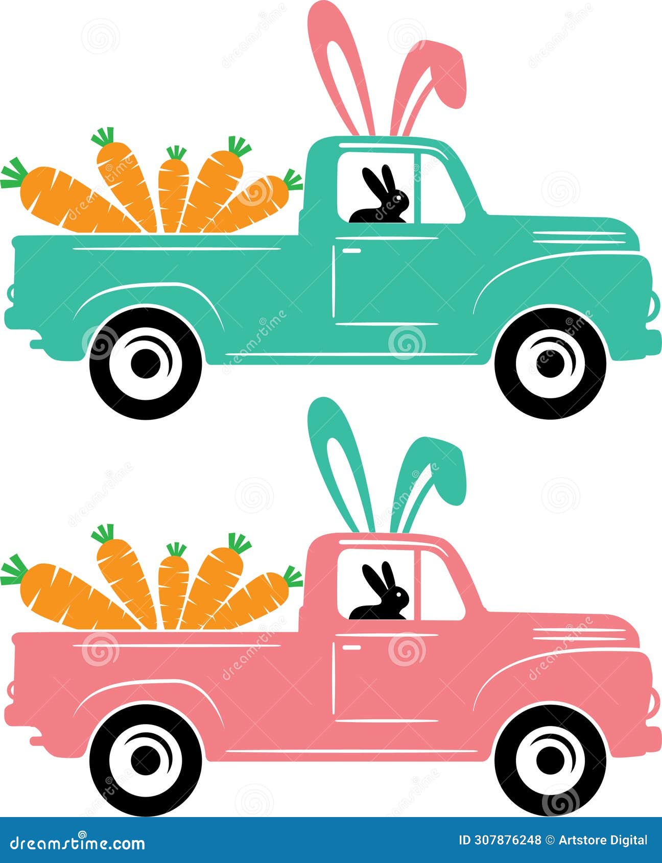 Easter Truck Carrot, Farm Truck, Hello Spring, Tulips Flower Vector ...