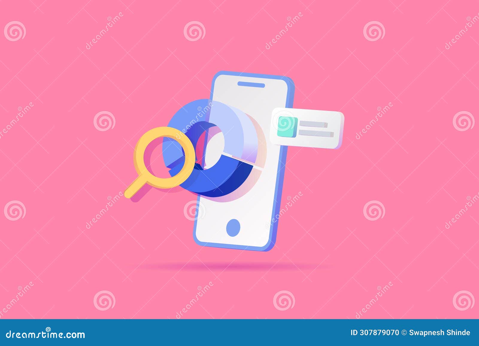 Mobile Analytics and Data Visualisation Concept Illustration Stock ...