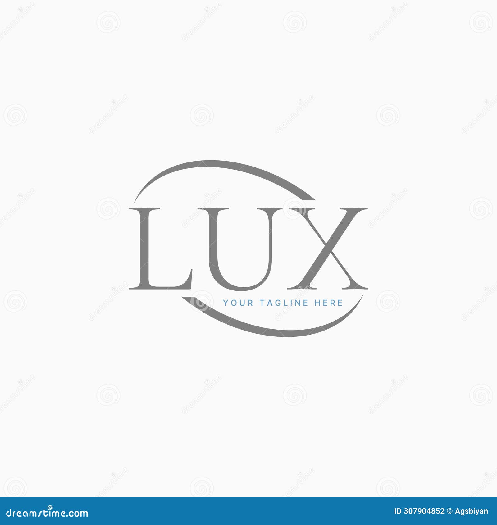 Letter Initial Lux Serif Font with Ellipse Swoosh. Related To Monogram ...