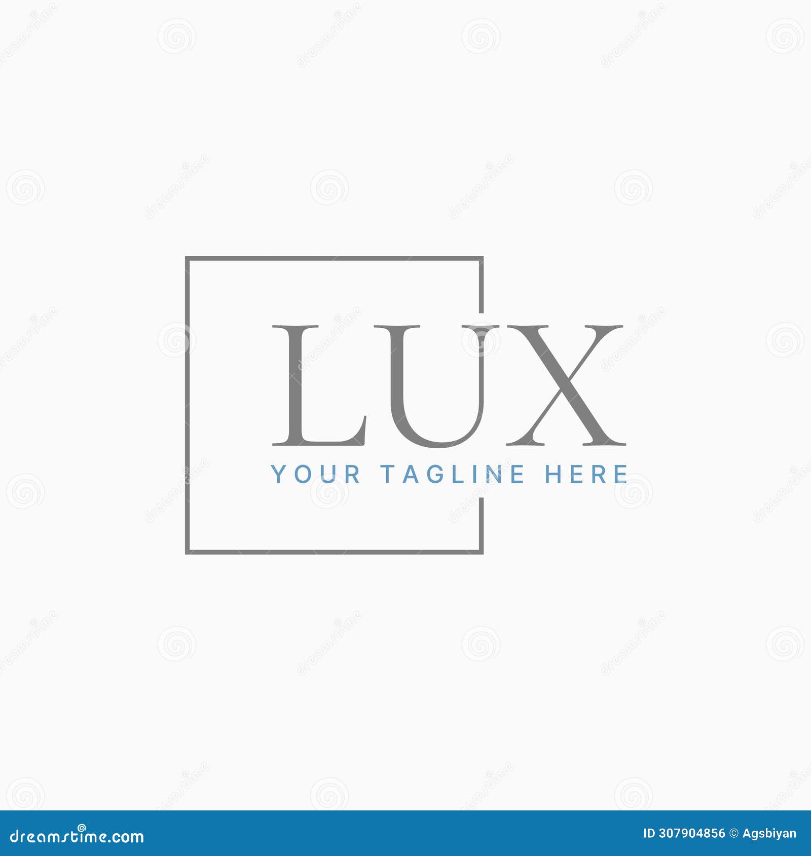Initial Letter Lux Serif Font with Line Square. Related Monogram Art ...