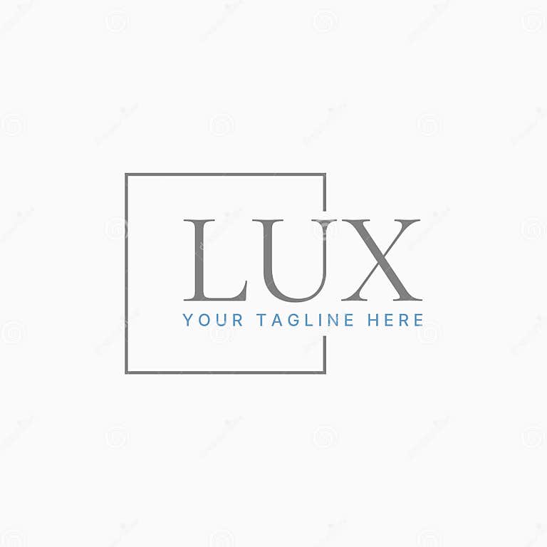 Initial Letter Lux Serif Font with Line Square. Related Monogram Art ...