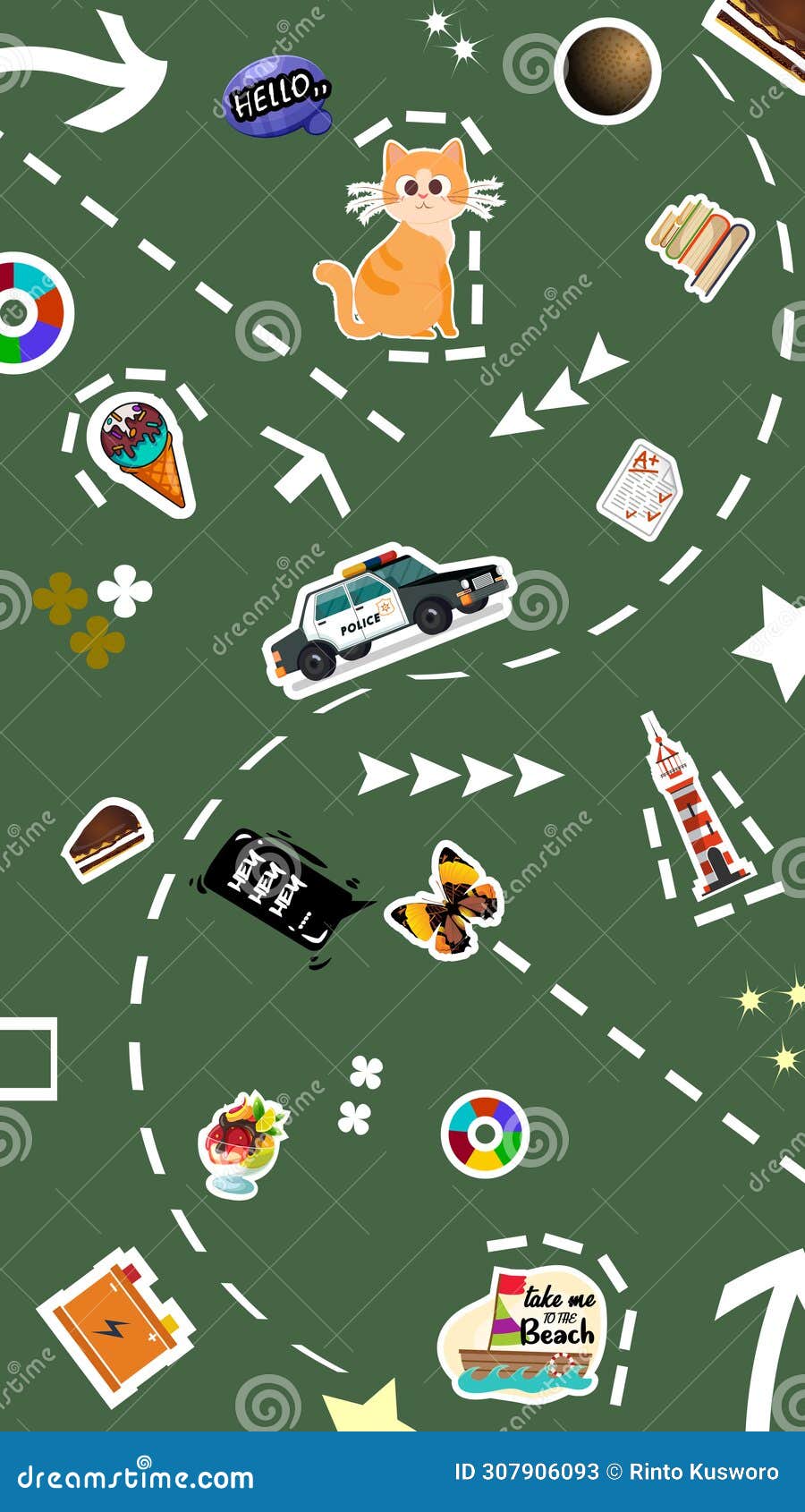 Patches Design. Cool Stickers Collage Pattern. Patches Background ...