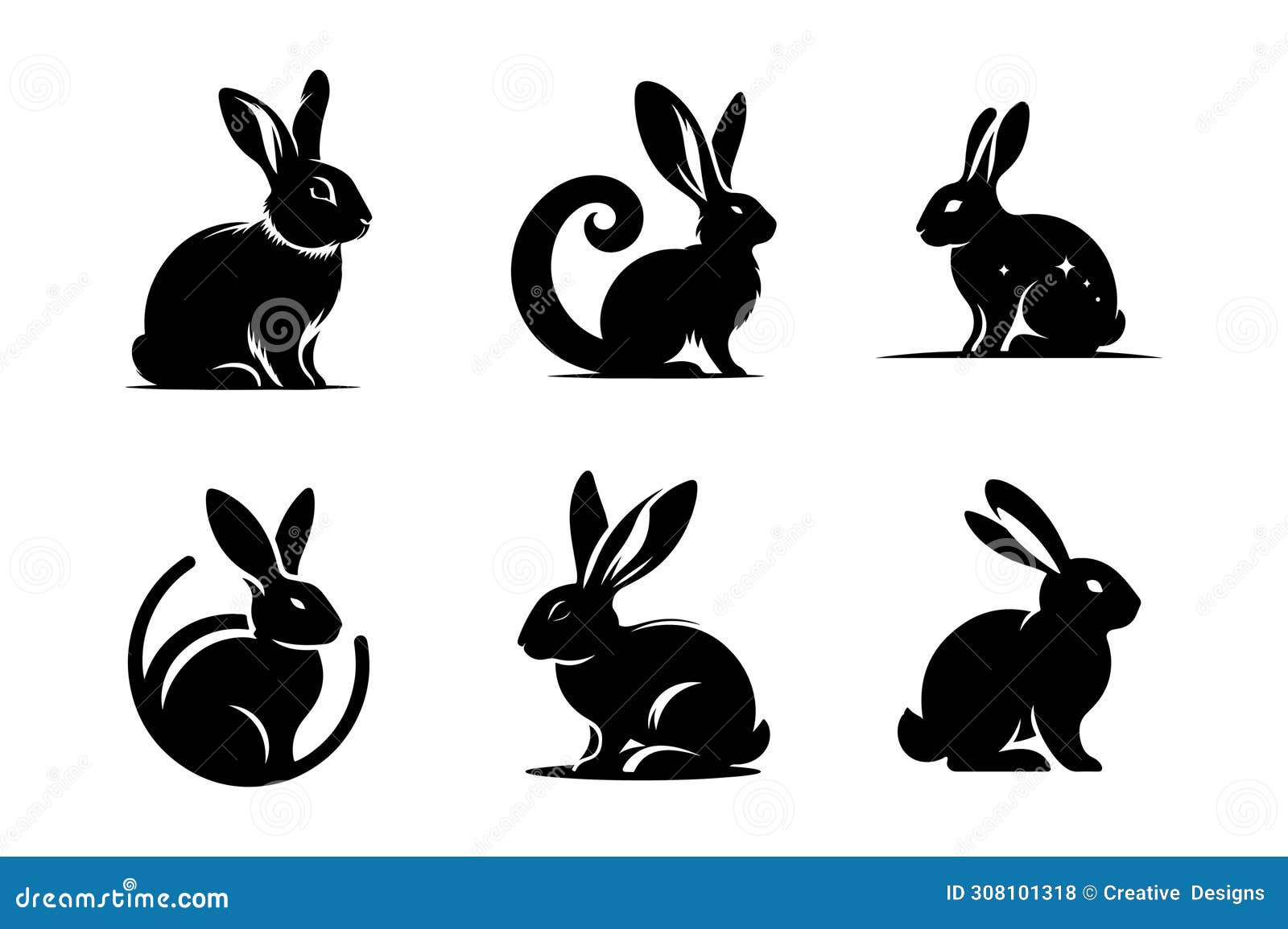 Rabbit Silhouette Vector Illustration Stock Vector - Illustration of ...