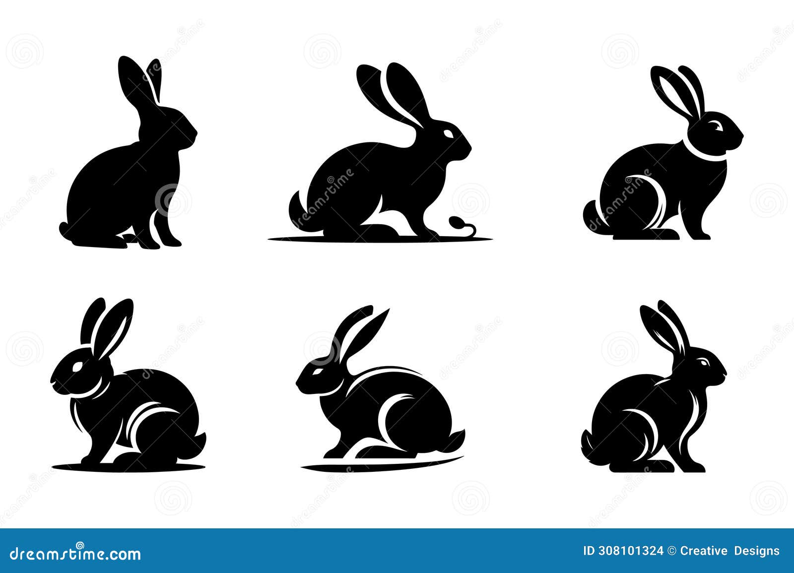 Rabbit Silhouette Vector Illustration Stock Illustration - Illustration ...