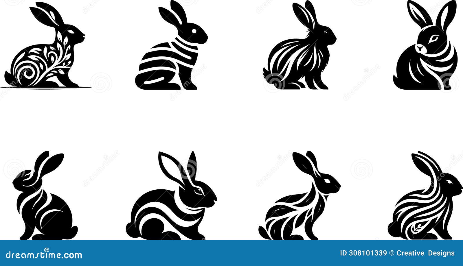 Rabbit Silhouette Vector Illustration Stock Illustration - Illustration ...