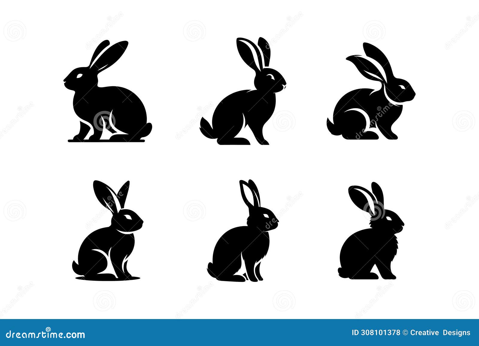 Rabbit Silhouette Vector Illustration Stock Illustration - Illustration ...