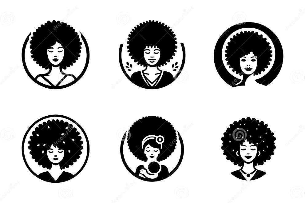 Silhouette Afro Woman Face Vector Illustration for Print and Website ...