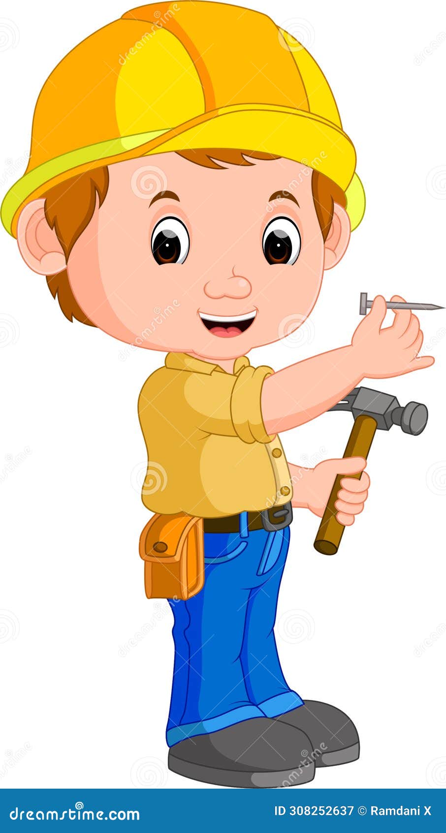 Vector Design Cartoon Drawing of a Child with a Job Profession Stock ...