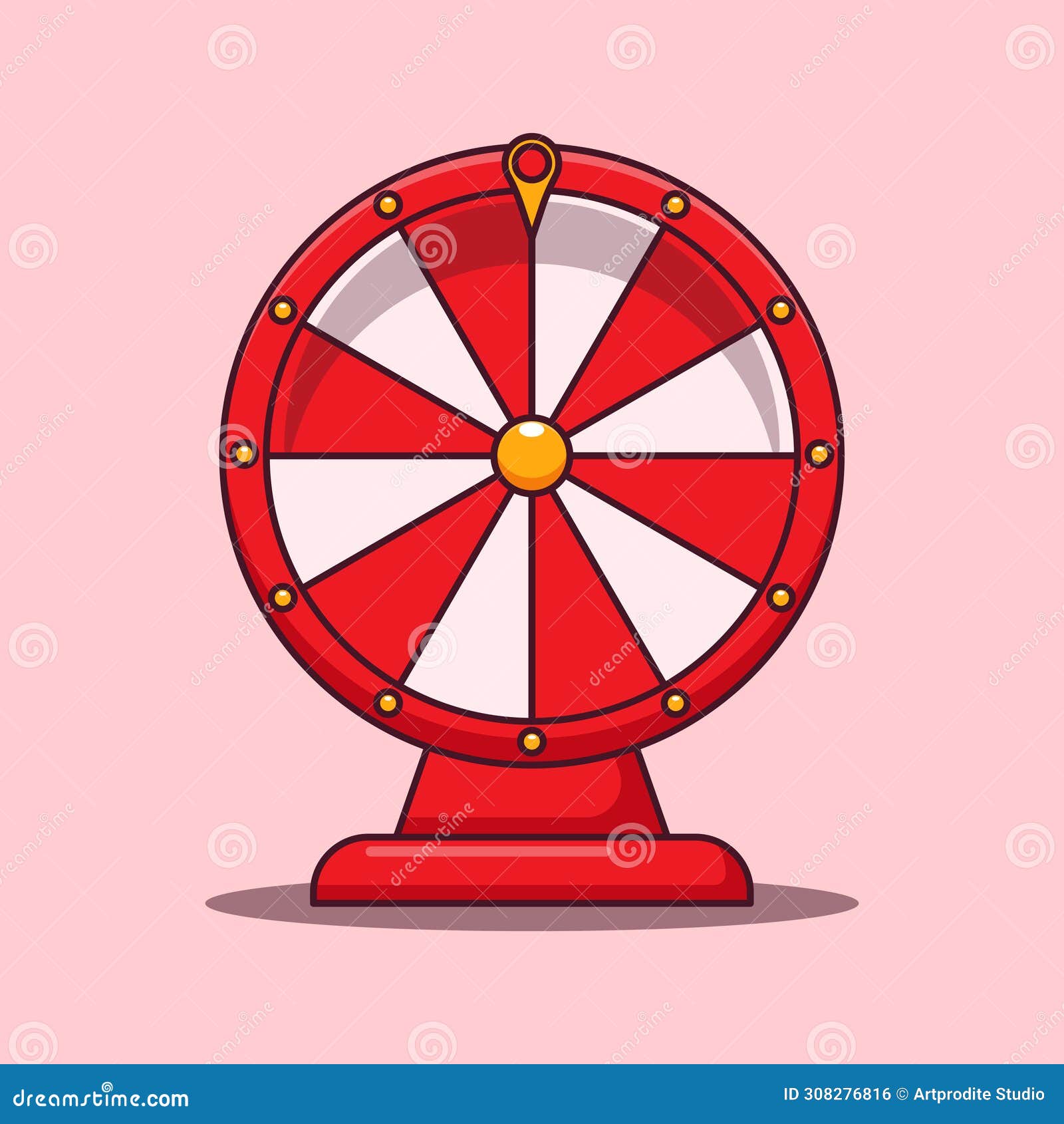 Lucky Wheel, Wheel of Fortune Cartoon Vector Illustration. Stock Vector ...