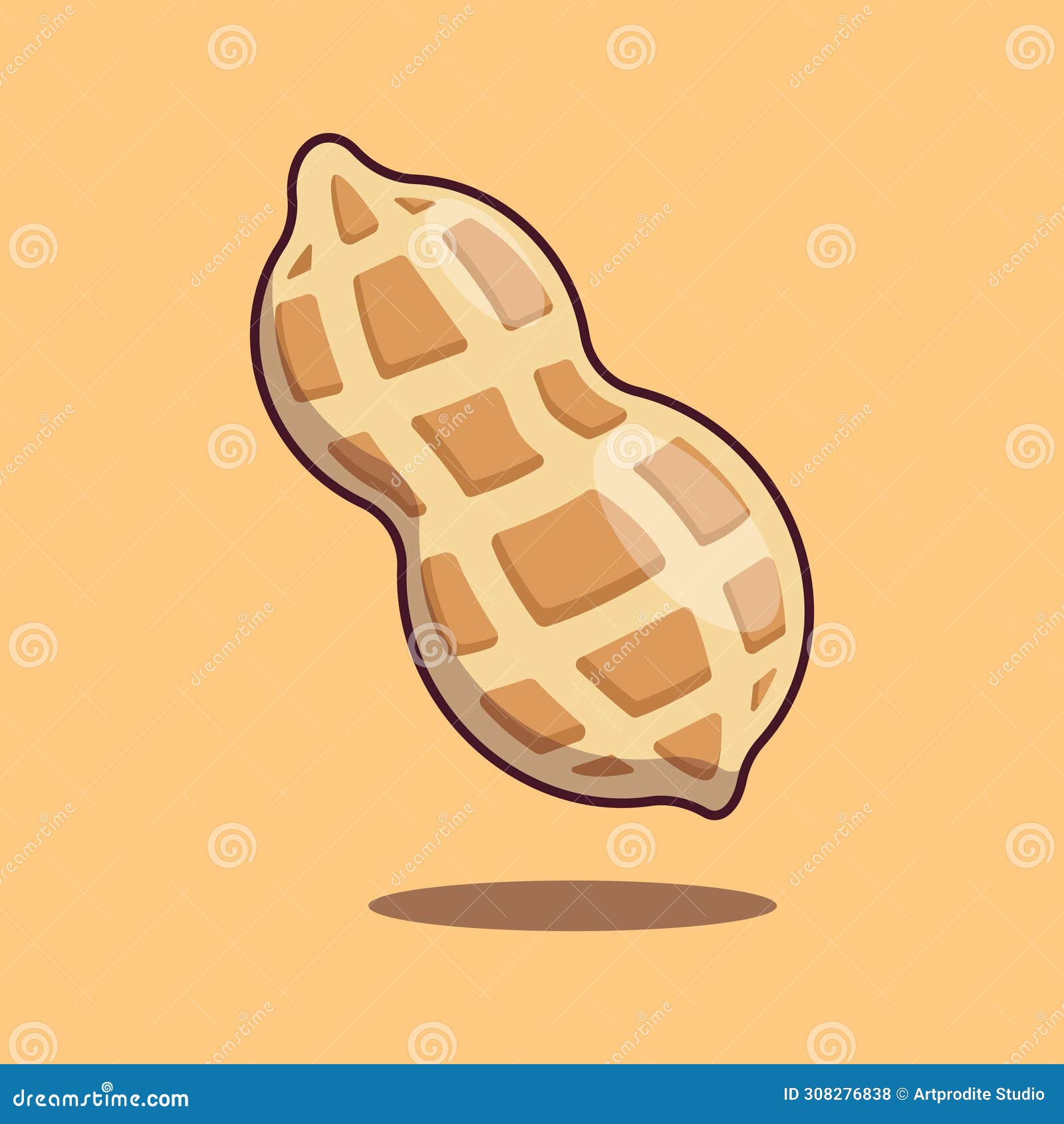 Cartoon Vector Illustration of Peanut. Stock Vector - Illustration of ...