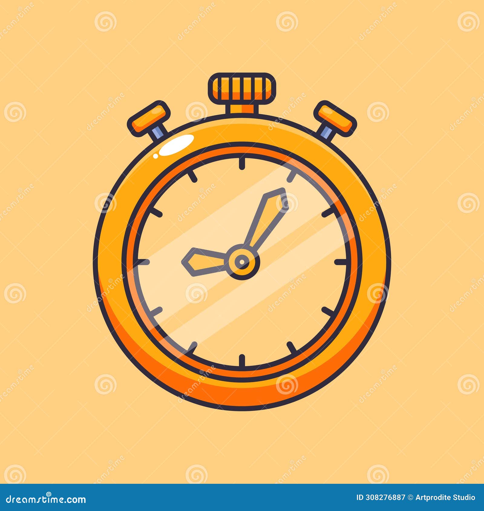 Cartoon Vector Illustration of Stopwatch. Stock Vector - Illustration ...